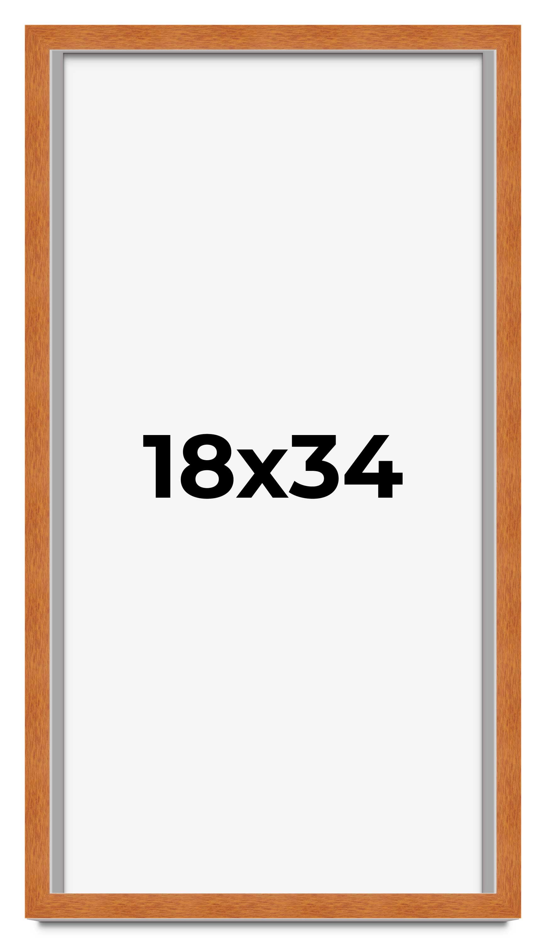 18x34 Shadow Box Frame Brown | 0.875 Inches Deep Real Wood Contemporary ...