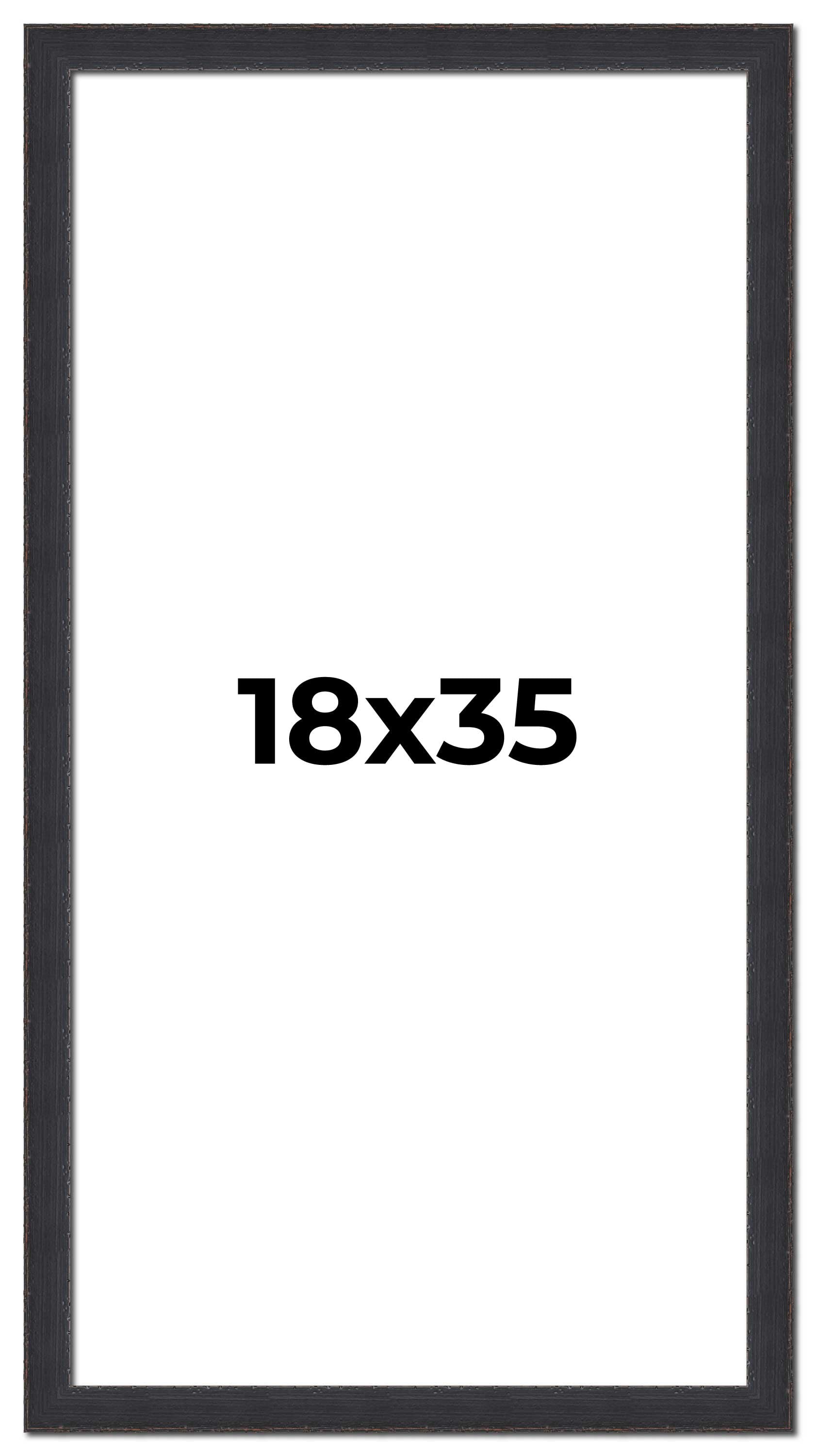 18x35 Frame Black Real Wood Picture Frame Width 1.25 Inches | Interior ...