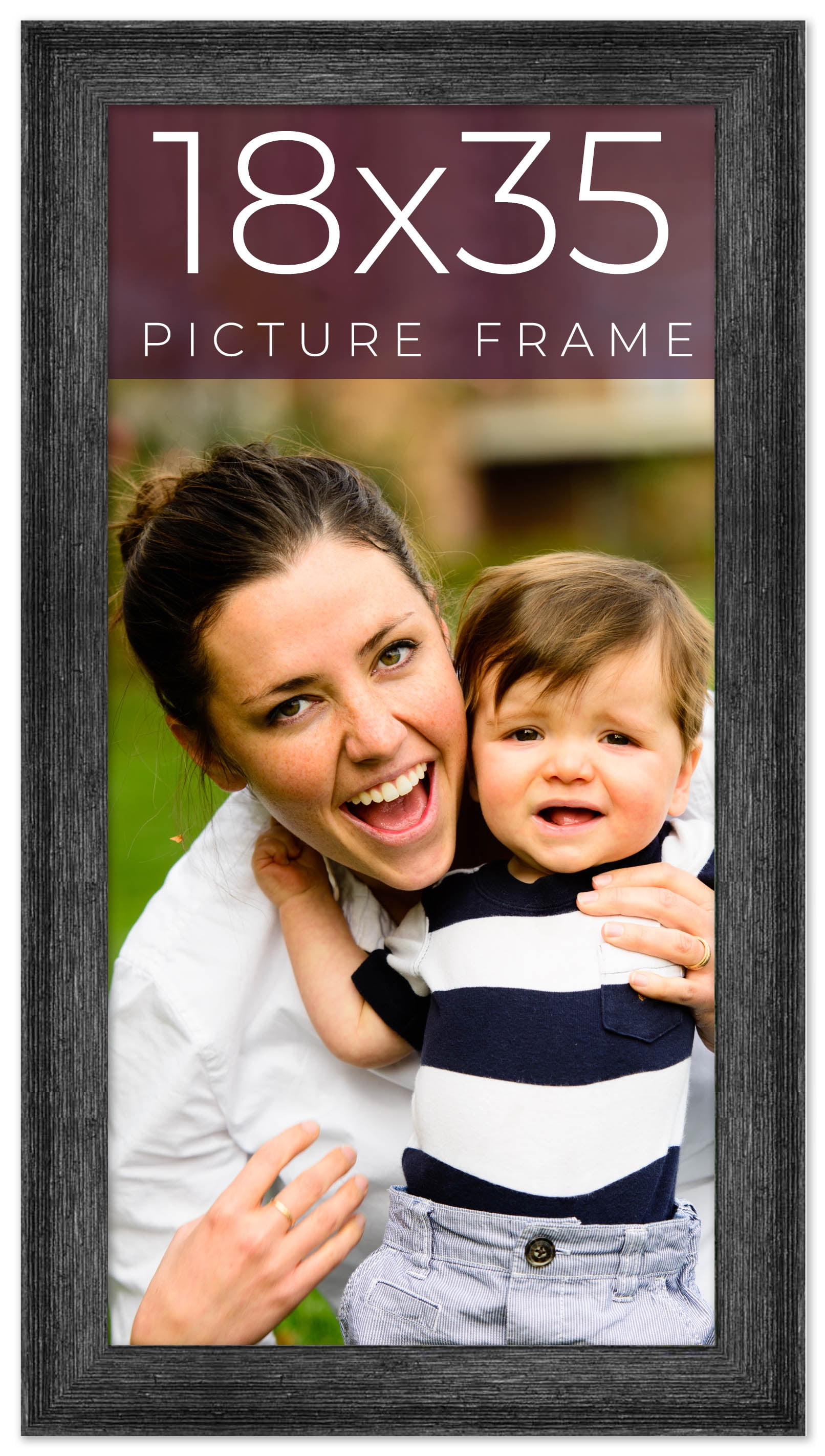 18x35 Frame Black Real Wood Picture Frame Width 1.5 inches | Interior ...