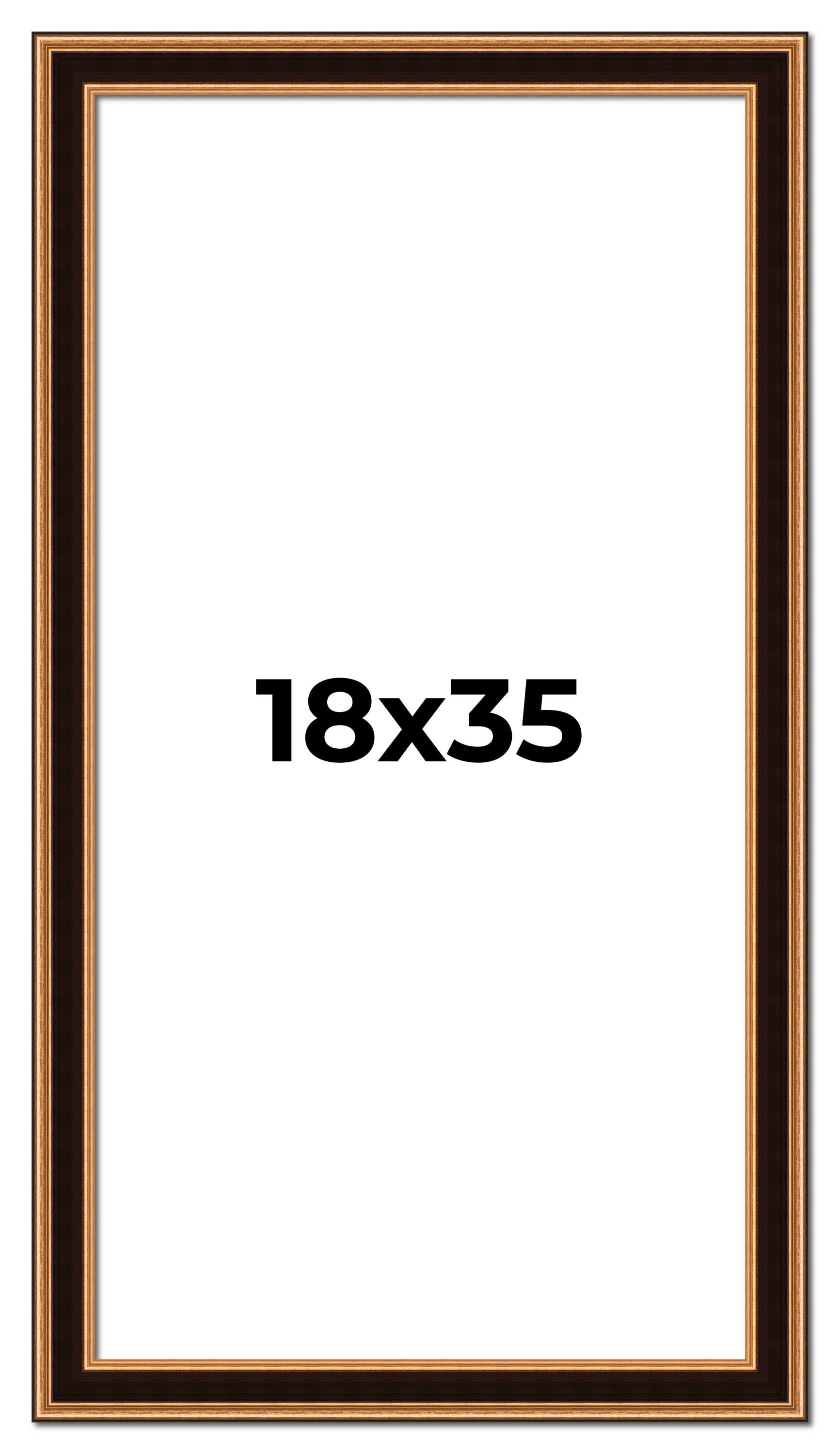 18x35 Frame Gold Brown Plein Air Vintage Solid Wood Picture Frame | 1. ...