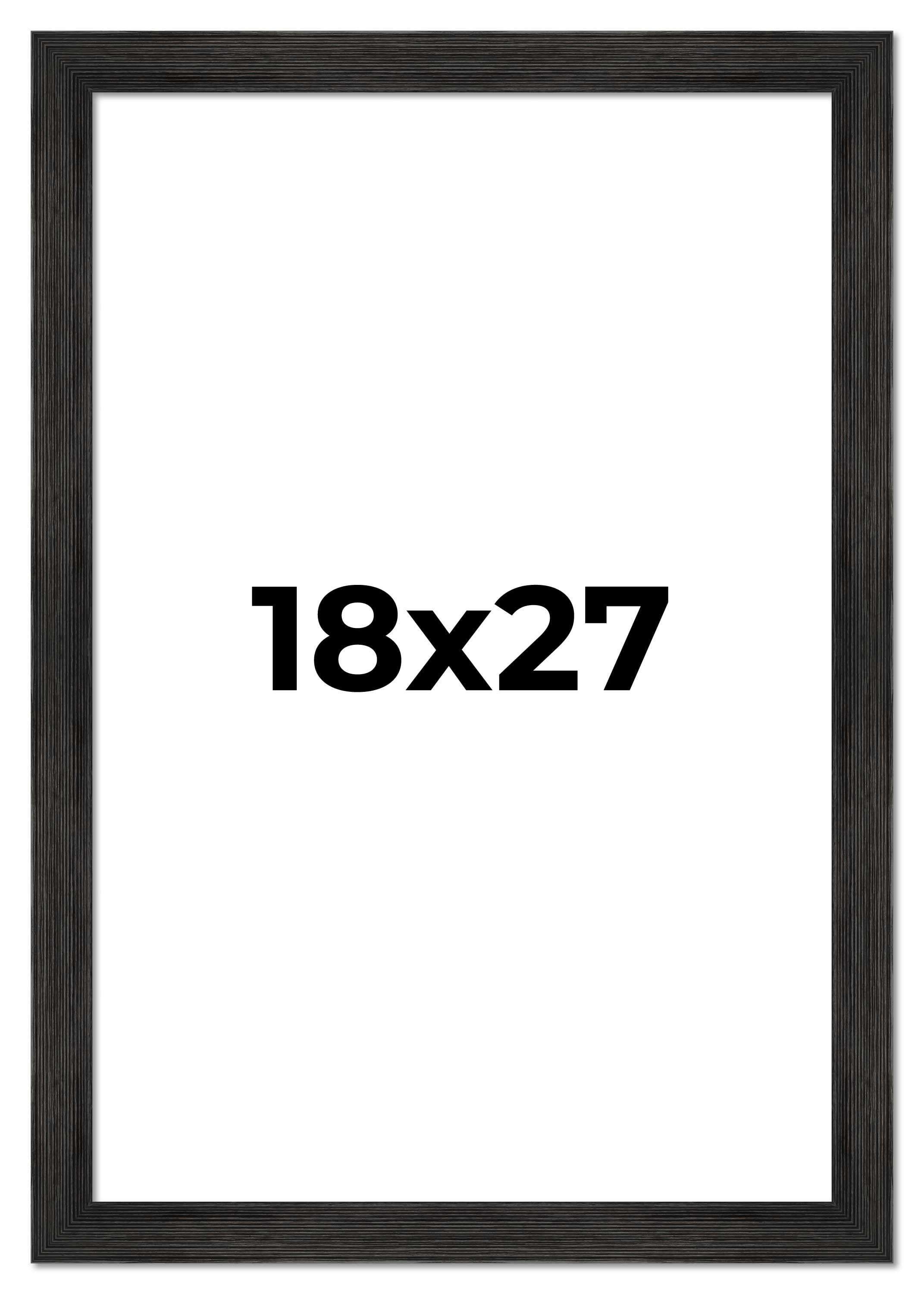 18x27 Black Rustic Wide Barnwood Picture Frame - UV Acrylic, Foam Board ...