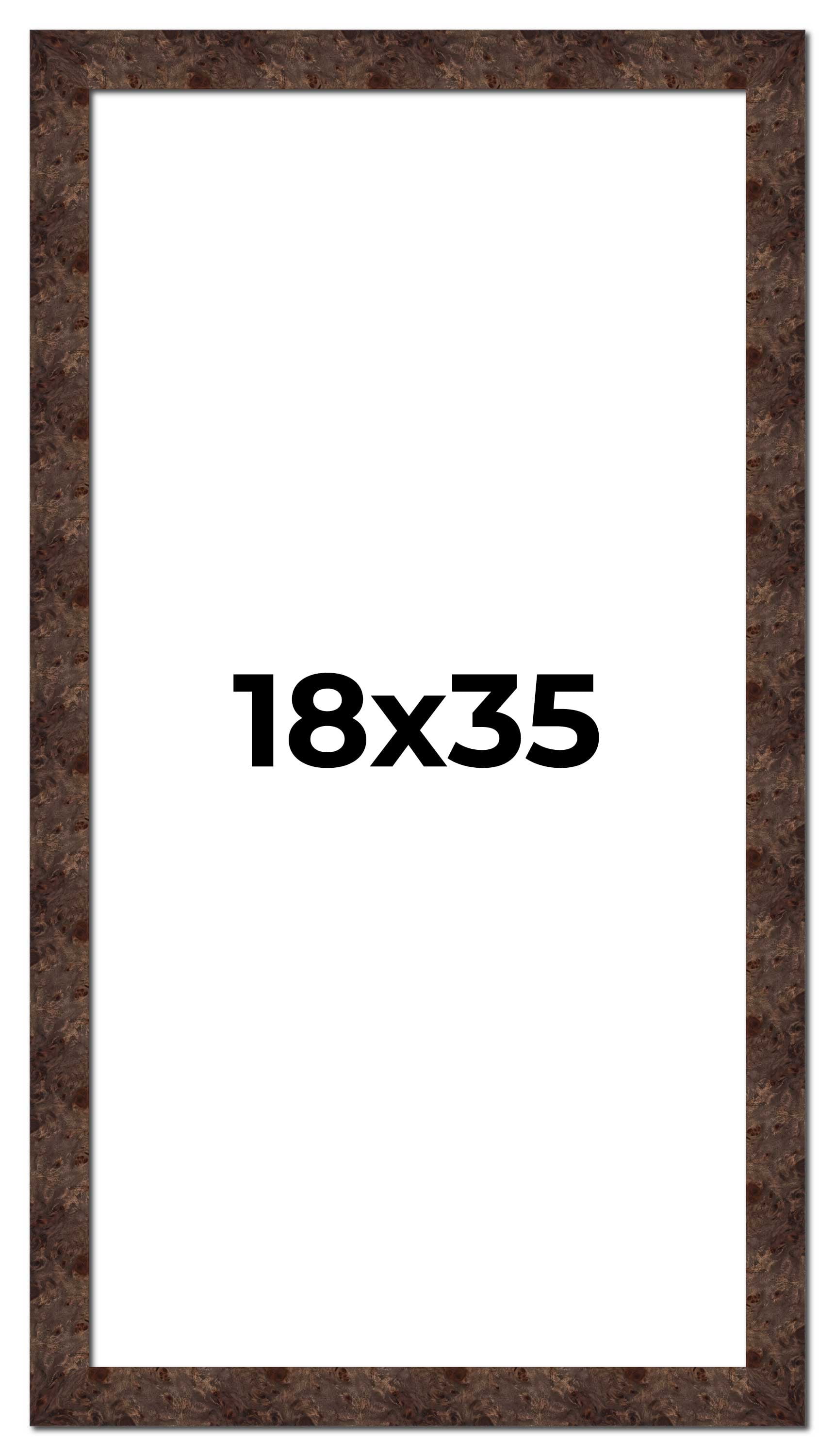 18x35 Frame Brown Burl Real Wood Picture Frame Width 1.625 Inches ...