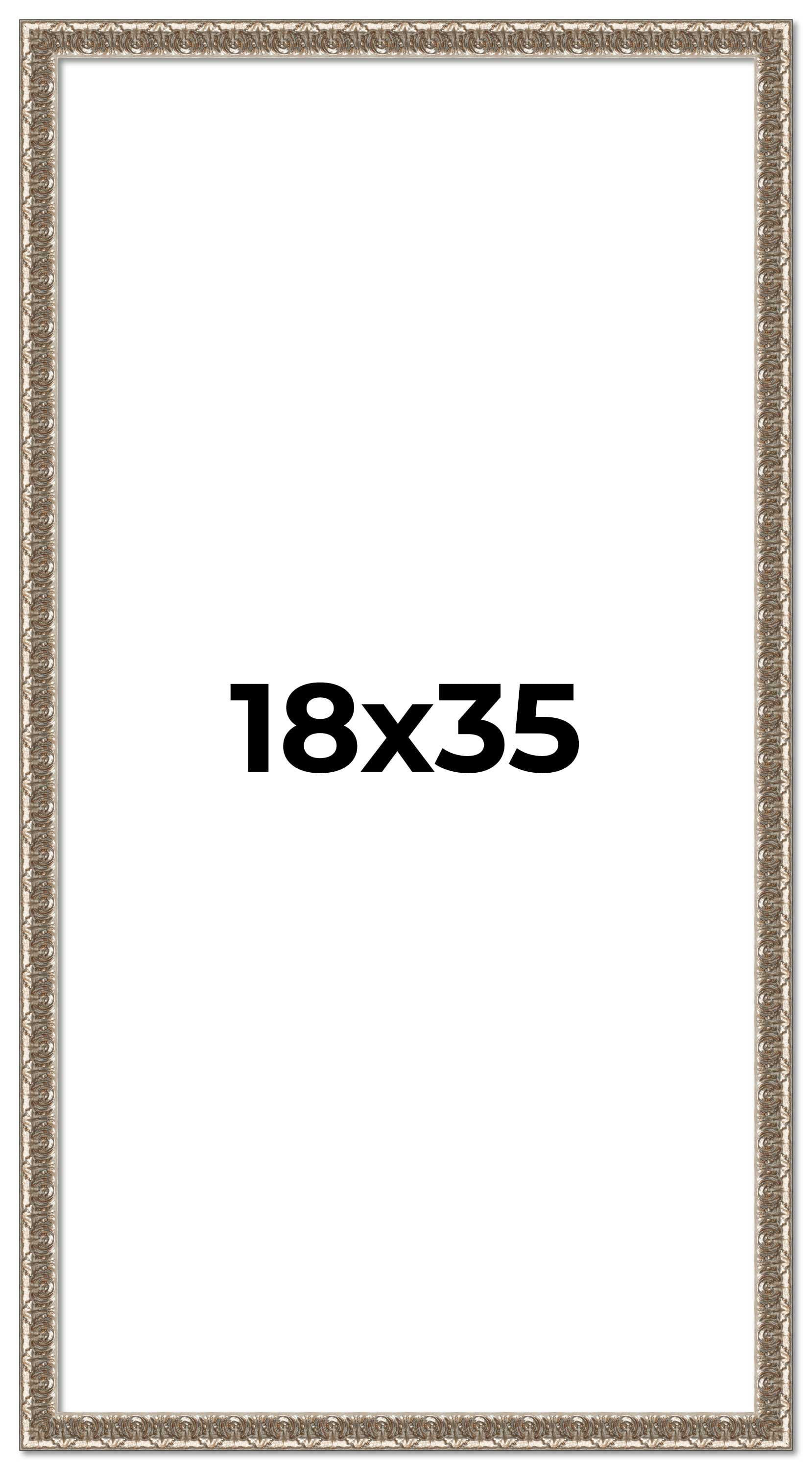 18x35 Frame Silver Versailles Ornate Solid Wood Picture Frame | 1 Inch ...
