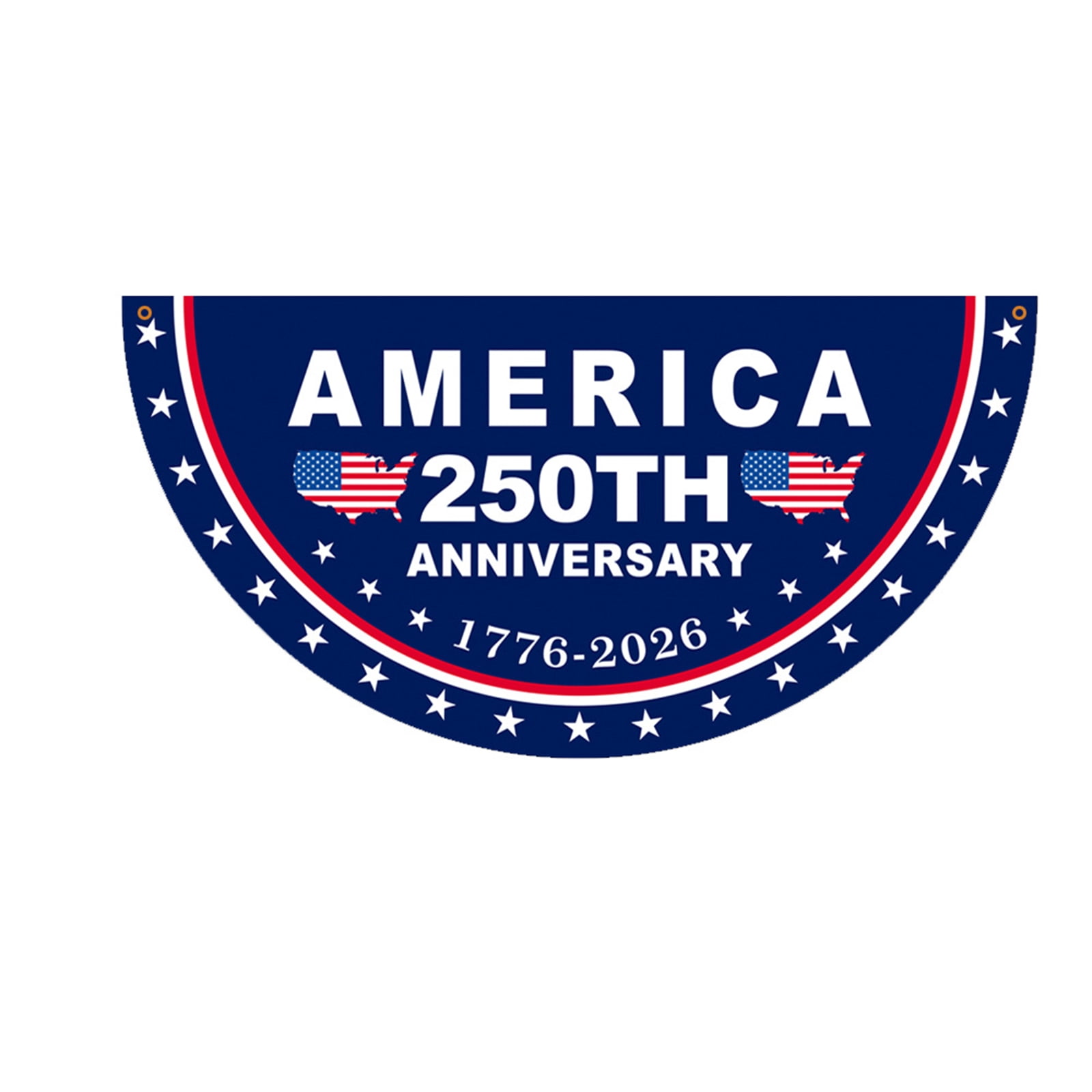 18x35 Inch 250th Anniversary Fan Shape American Flag, Polyester Garden ...