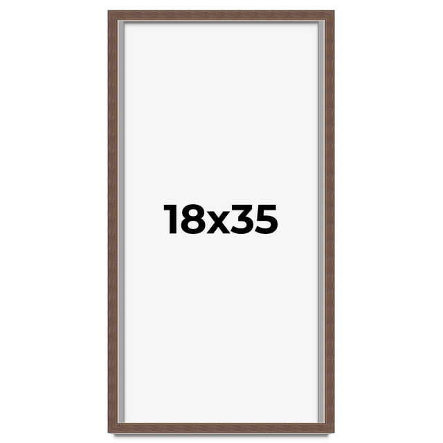 18x35 Shadow Box Frame Brown | 1.125 inches Deep Real Wood Rustic ...