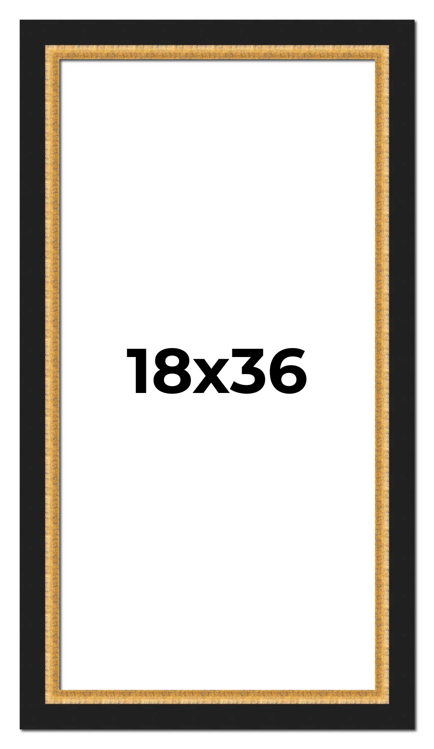18x36 Frame Gold Real Wood Picture Frame Width 2.25 Inches | Interior ...