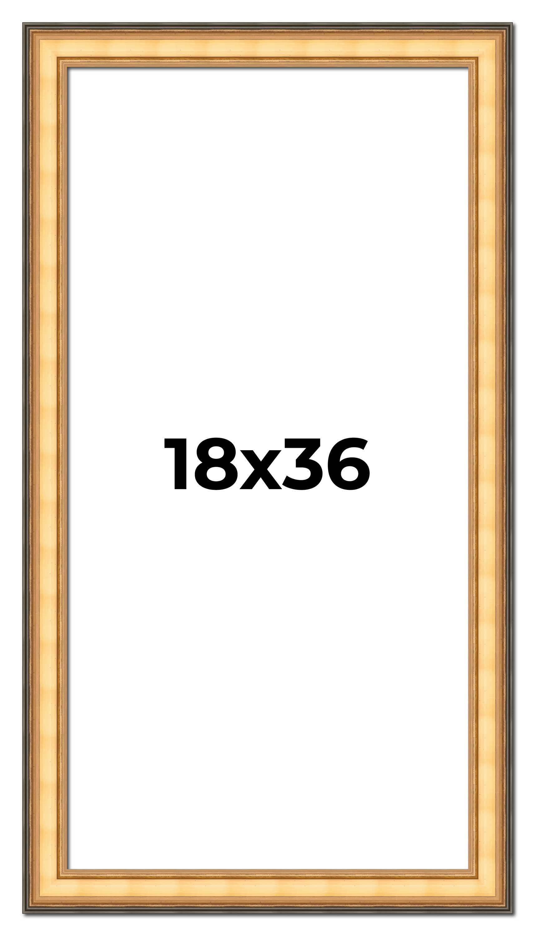 18x36 Frame Gold Plein Aire Solid Wood Picture Frame Width 2 Inches ...
