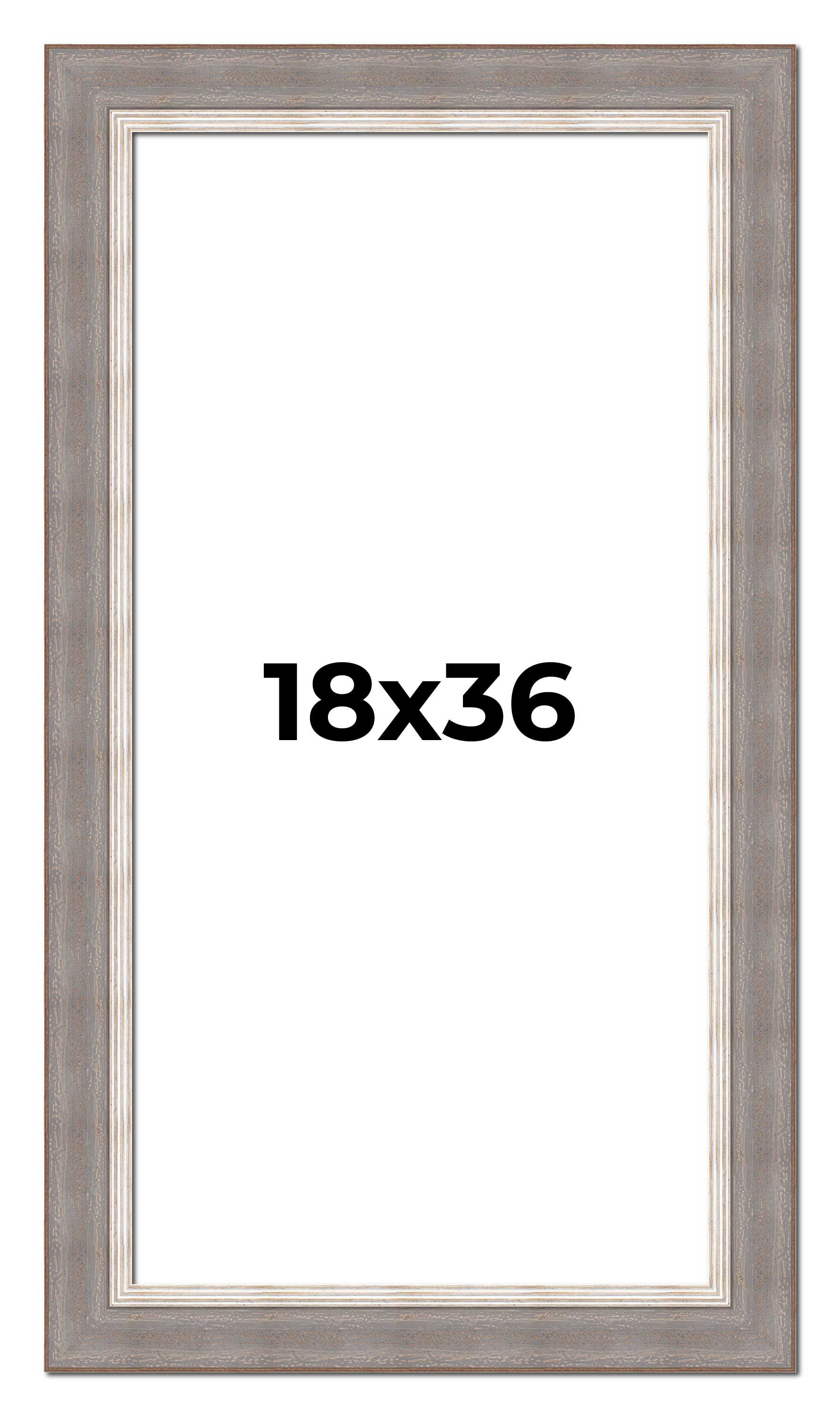 18x36 Frame Grey Real Wood Picture Frame Width 2.75 Inches | Interior ...