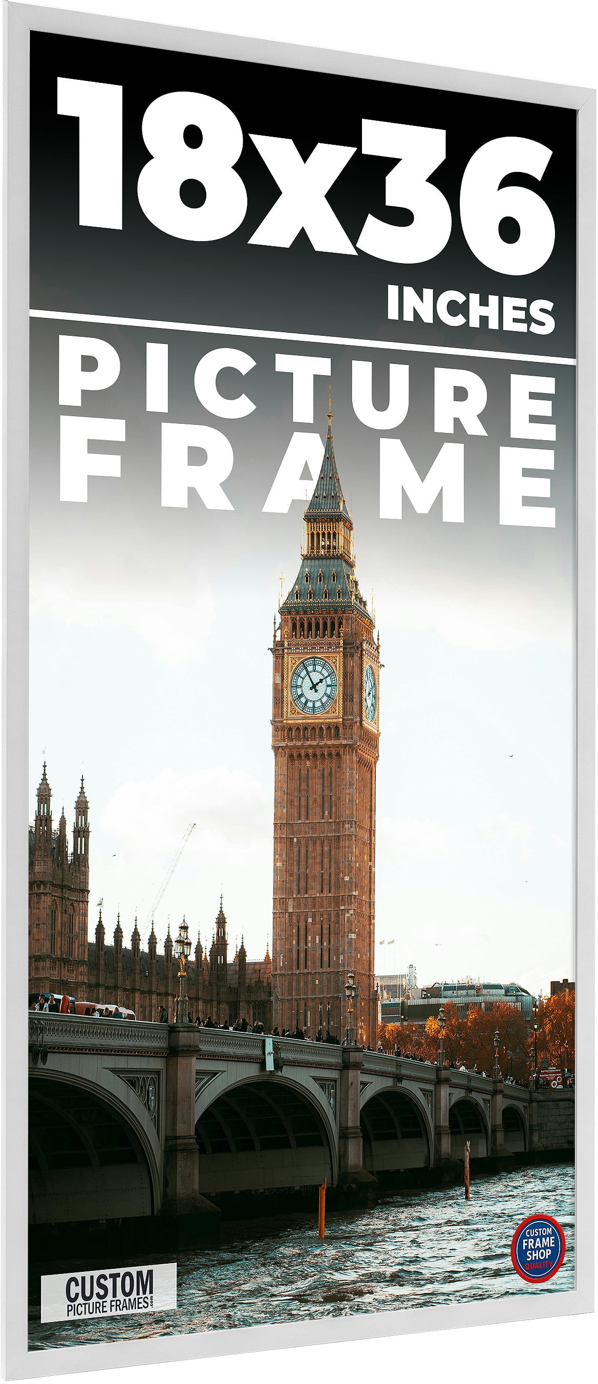 18x36 Frame White Real Wood Picture Frame Width 0.75 inches | Interior ...
