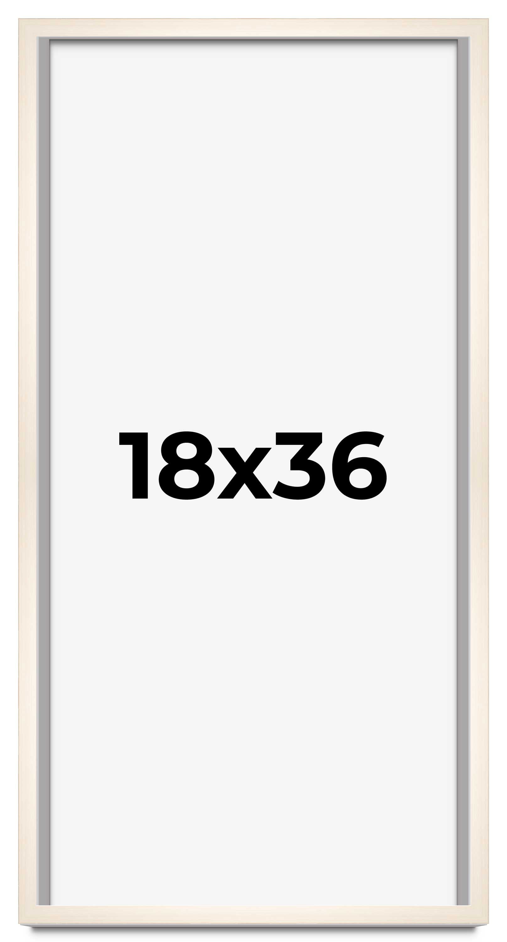 18x36 Frame White Wash Solid Wood Picture Frame | 0.75 Inch Moulding ...