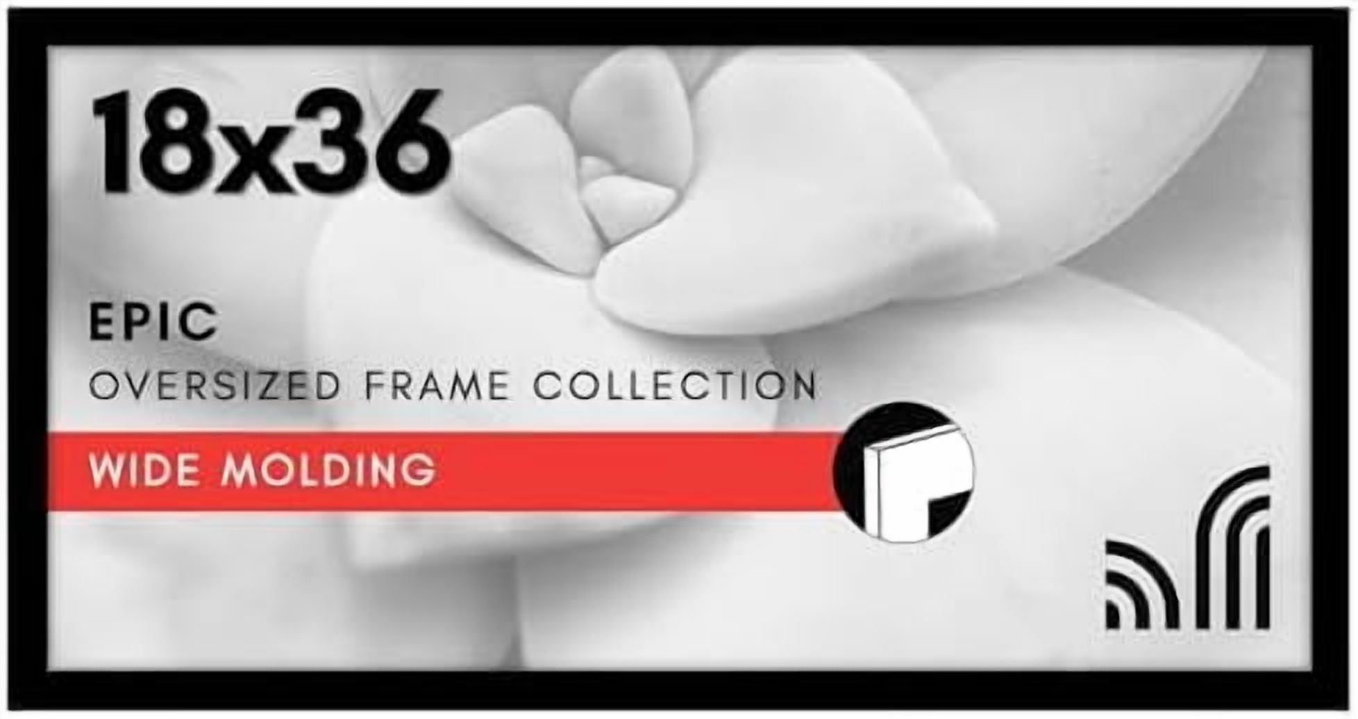 18x36 Picture Frame with Polished Plexiglass - Black Picture Frame ...