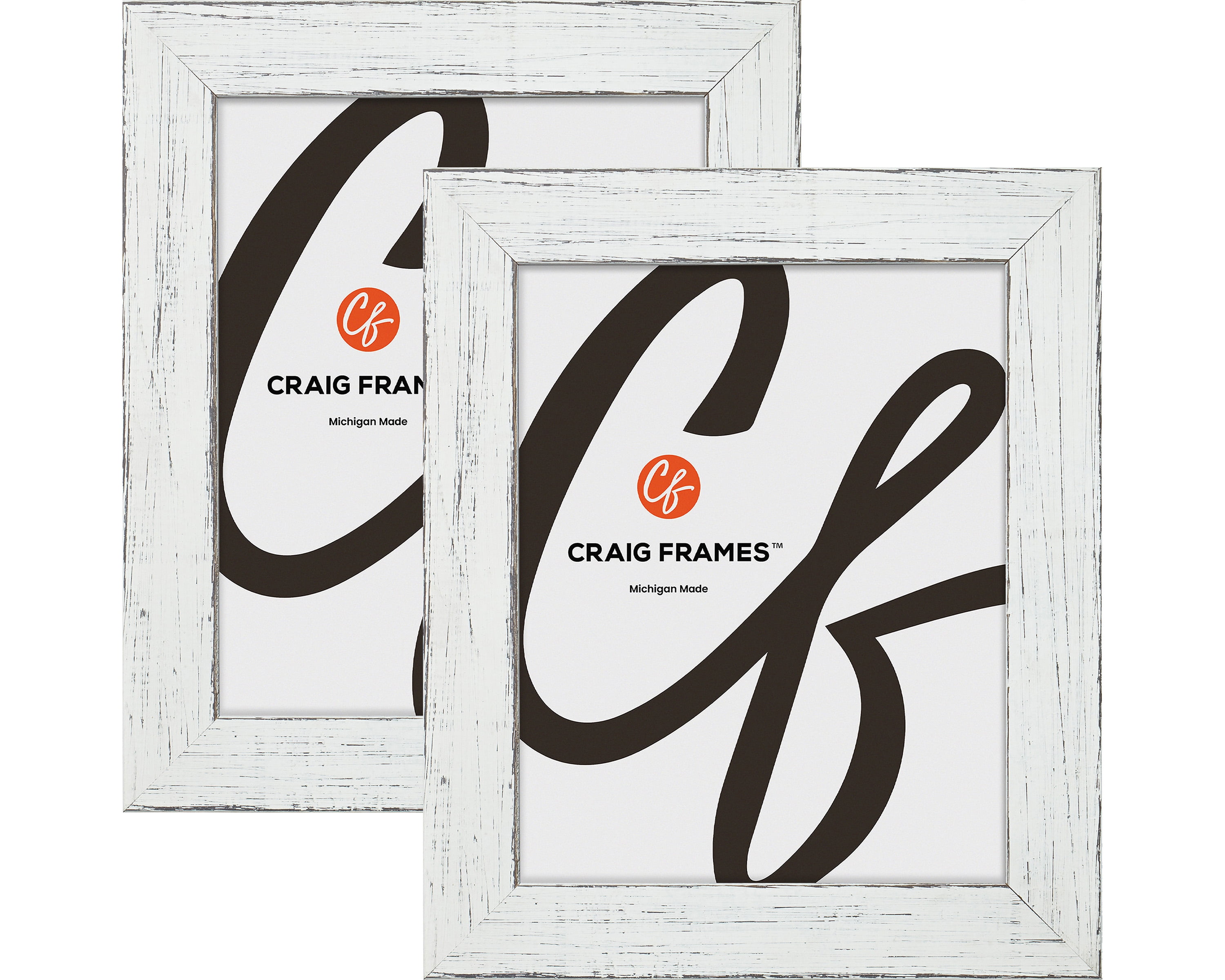 18x36 Rustic Country White Picture Frame Solid Wood, Set of Two ...