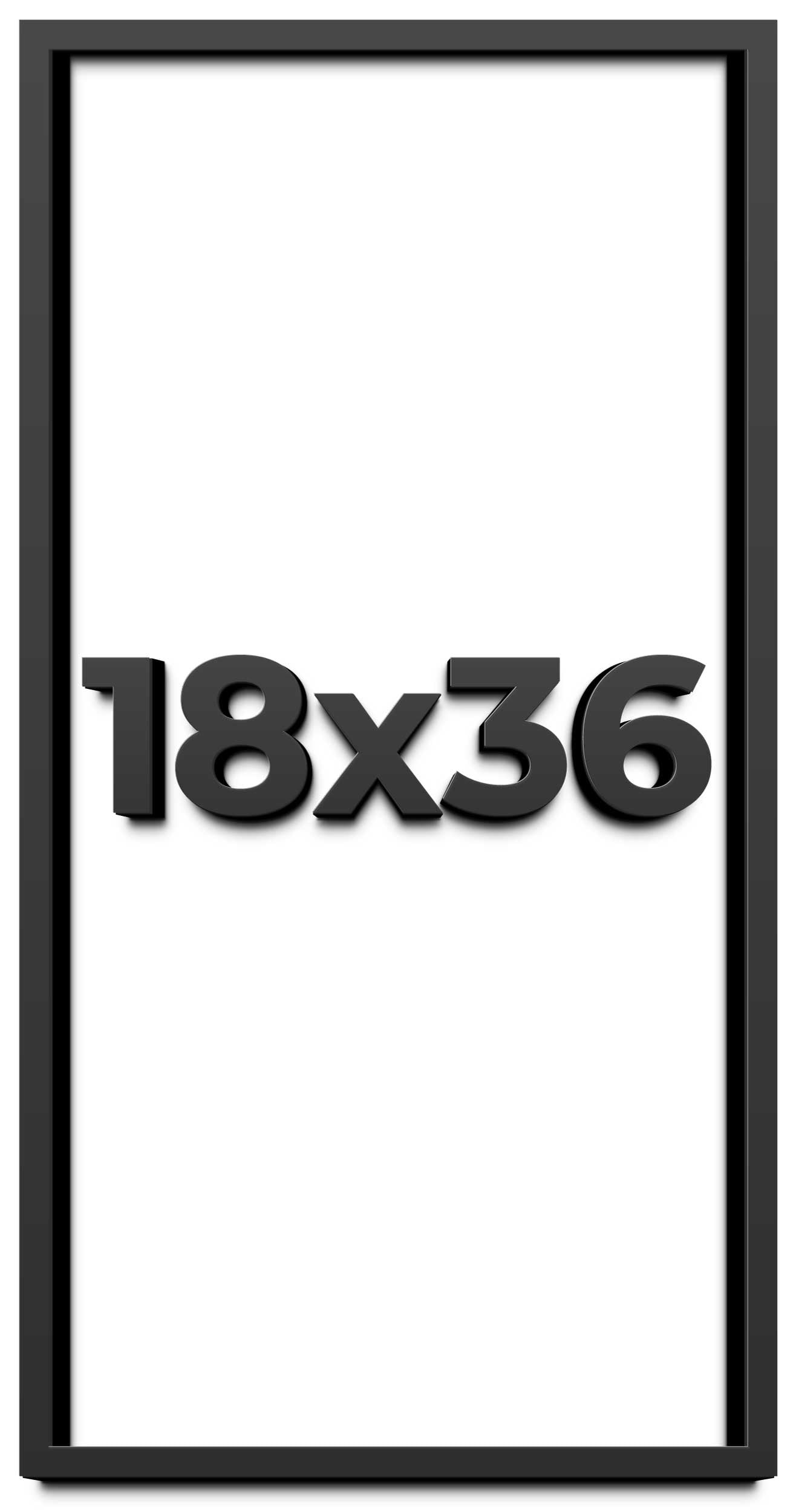 18x36 Shadow Box Frame Black | 1 inches Deep Real Wood Contemporary ...