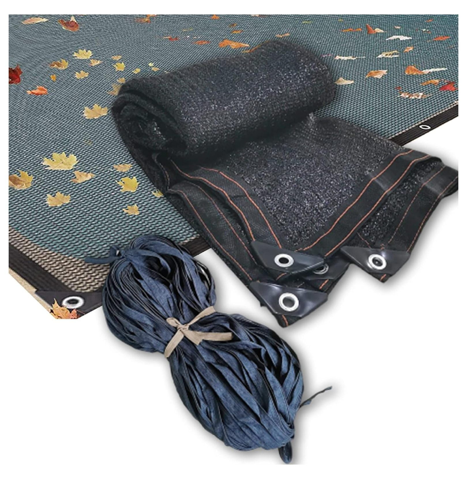 18x36ft Leaf Net Pool Cover with Rope, Rectangle Swimming Pool Net ...