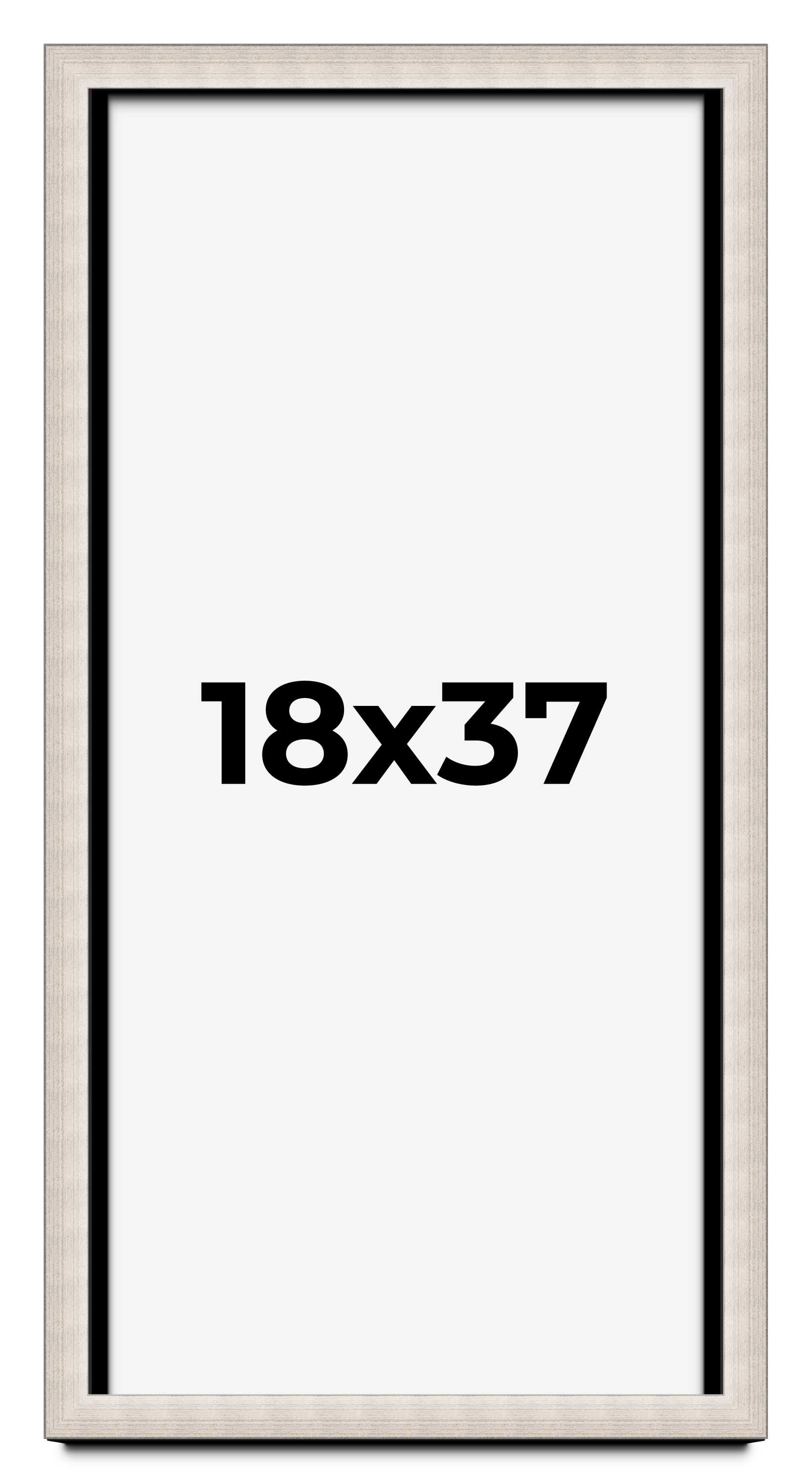 18x37 Shadow Box Brushed Silver | 1.5 Inch Deep | 1.25 Inch Moulding Width | Solid Wood Display ...