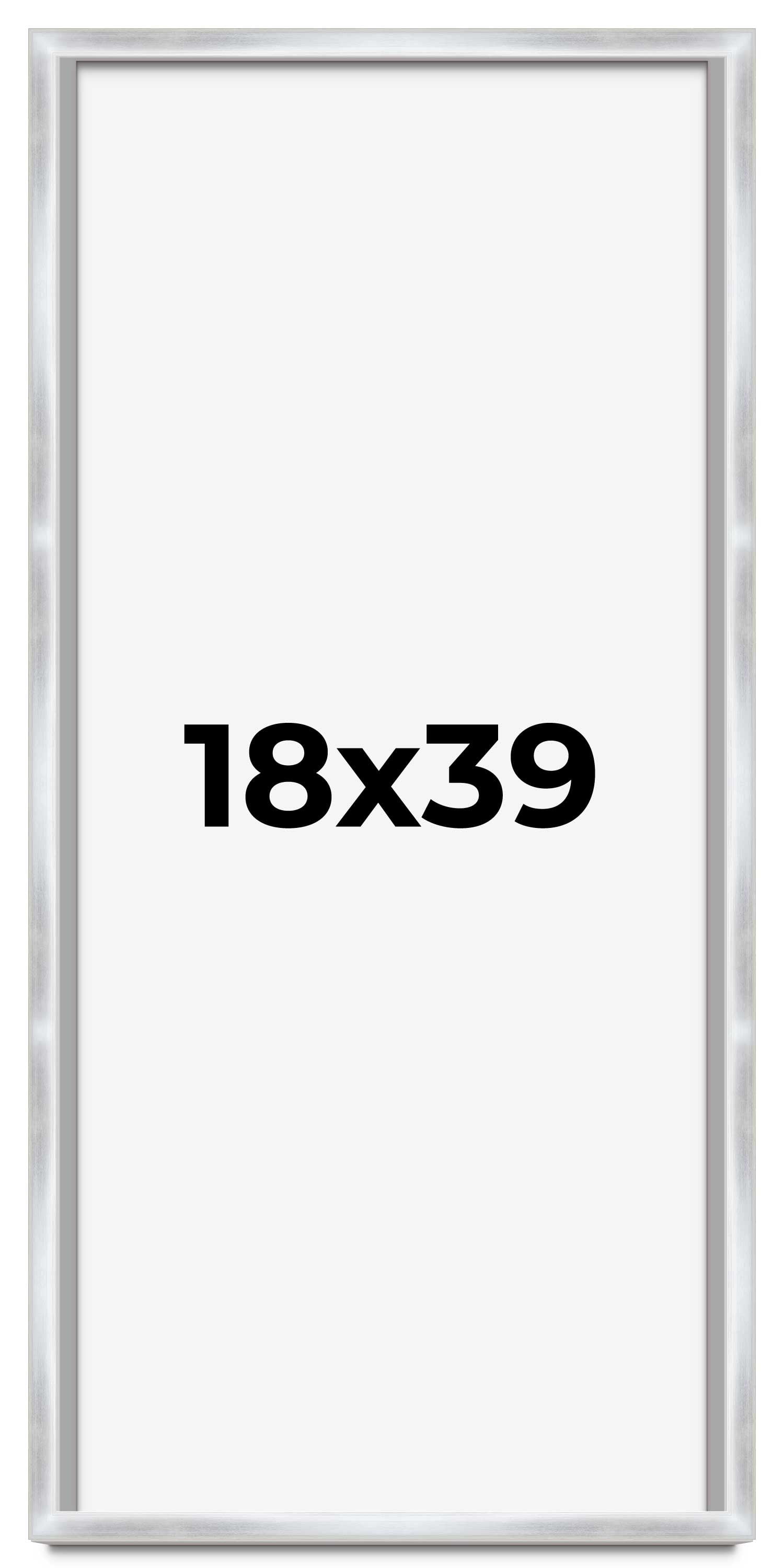 18x39 Frame Silver Whitewashed Wood Grain Solid Wood Shadow Box | 0.75 ...