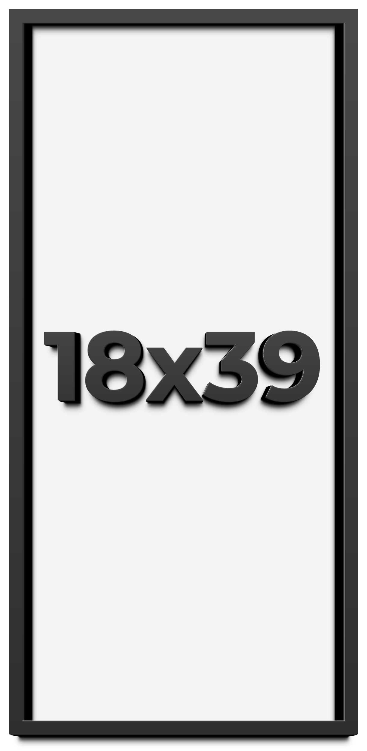 18x39 Shadow Box Frame Black | 2 Inches Deep Real Wood Contemporary ...