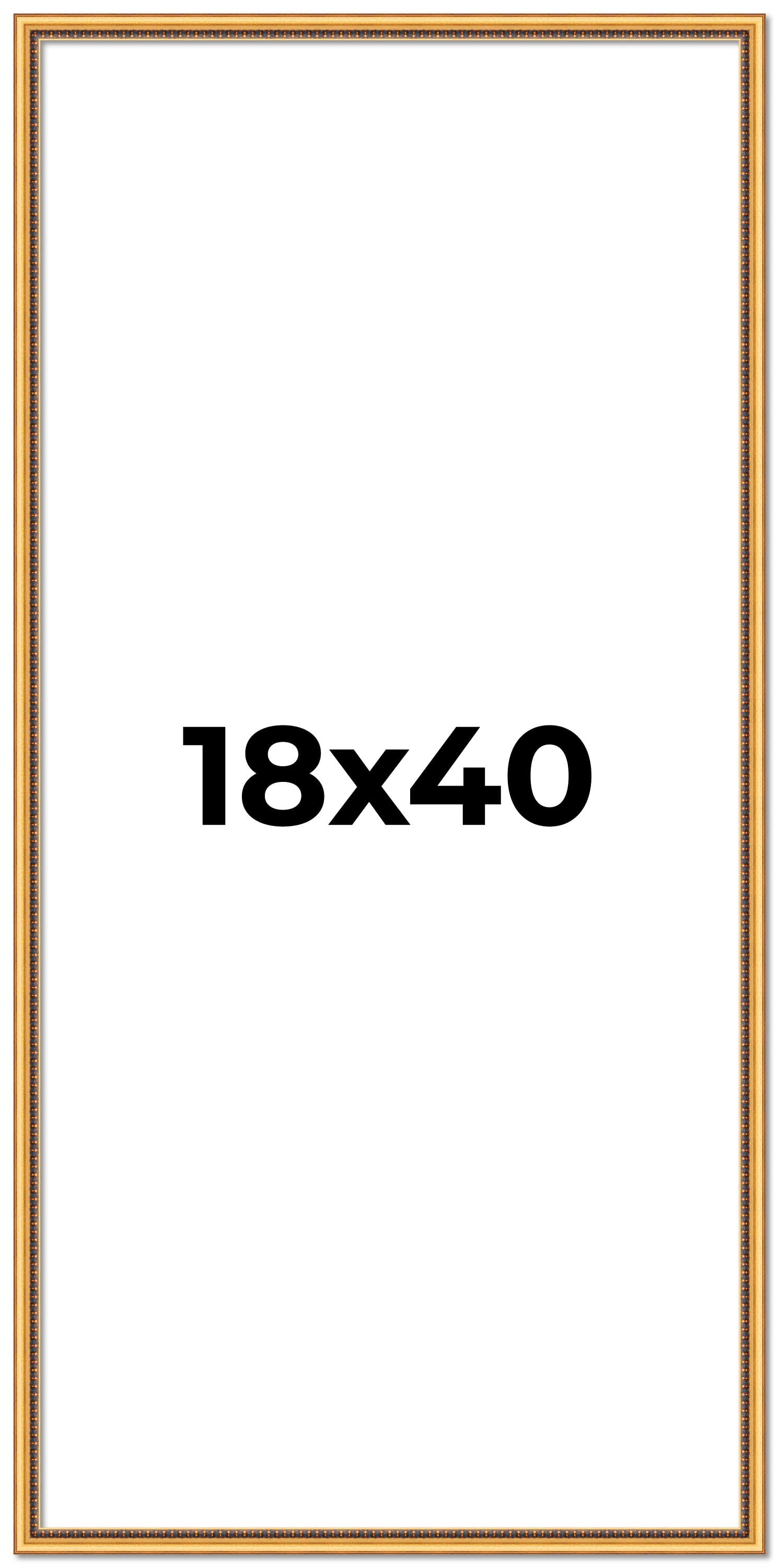 18x40 Frame Beaded Gold Solid Wood Picture Frame | 0.75 Inches Moulding ...