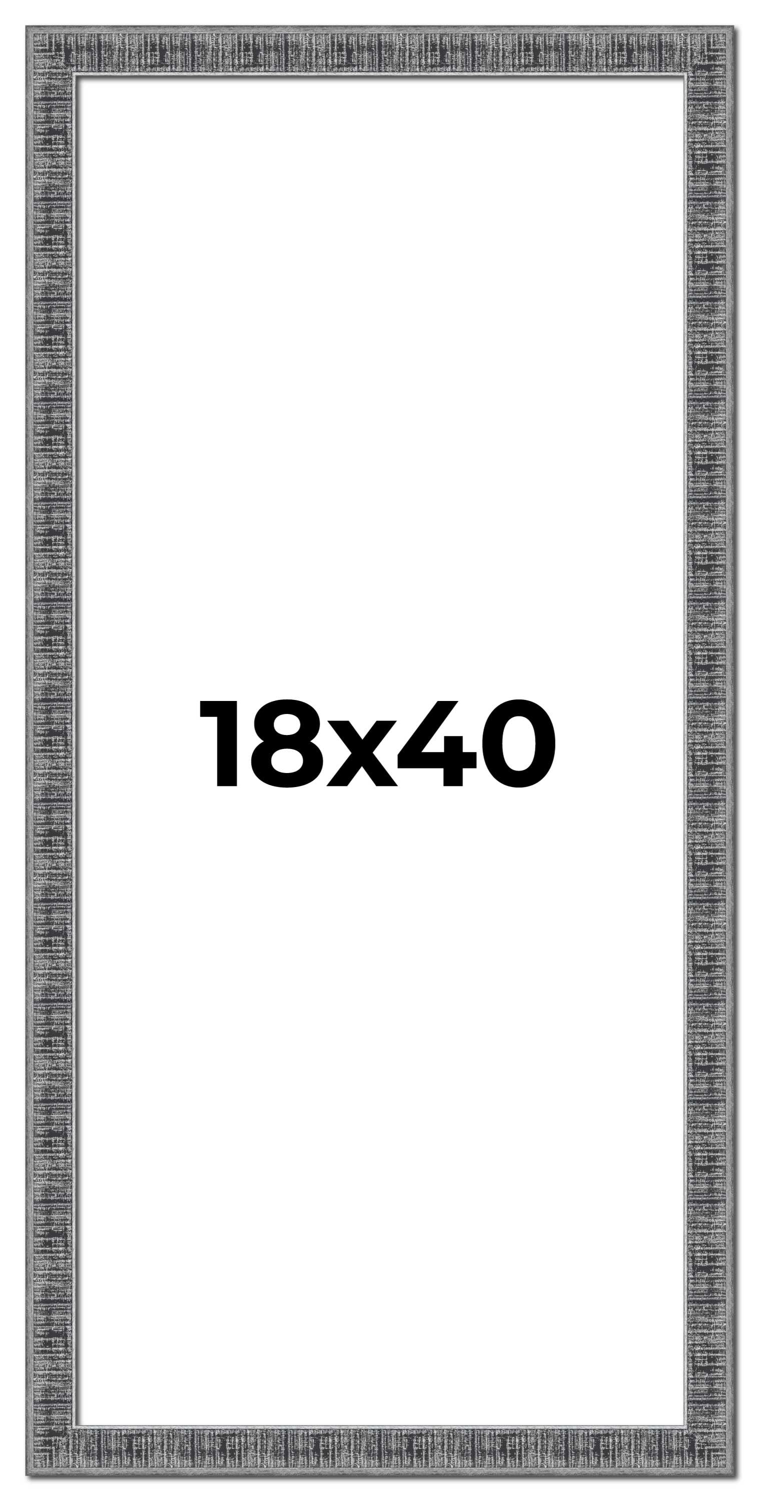 18x40 Frame Silver Black Rustic Sonoma Solid Wood Picture Frame | 1.5 ...