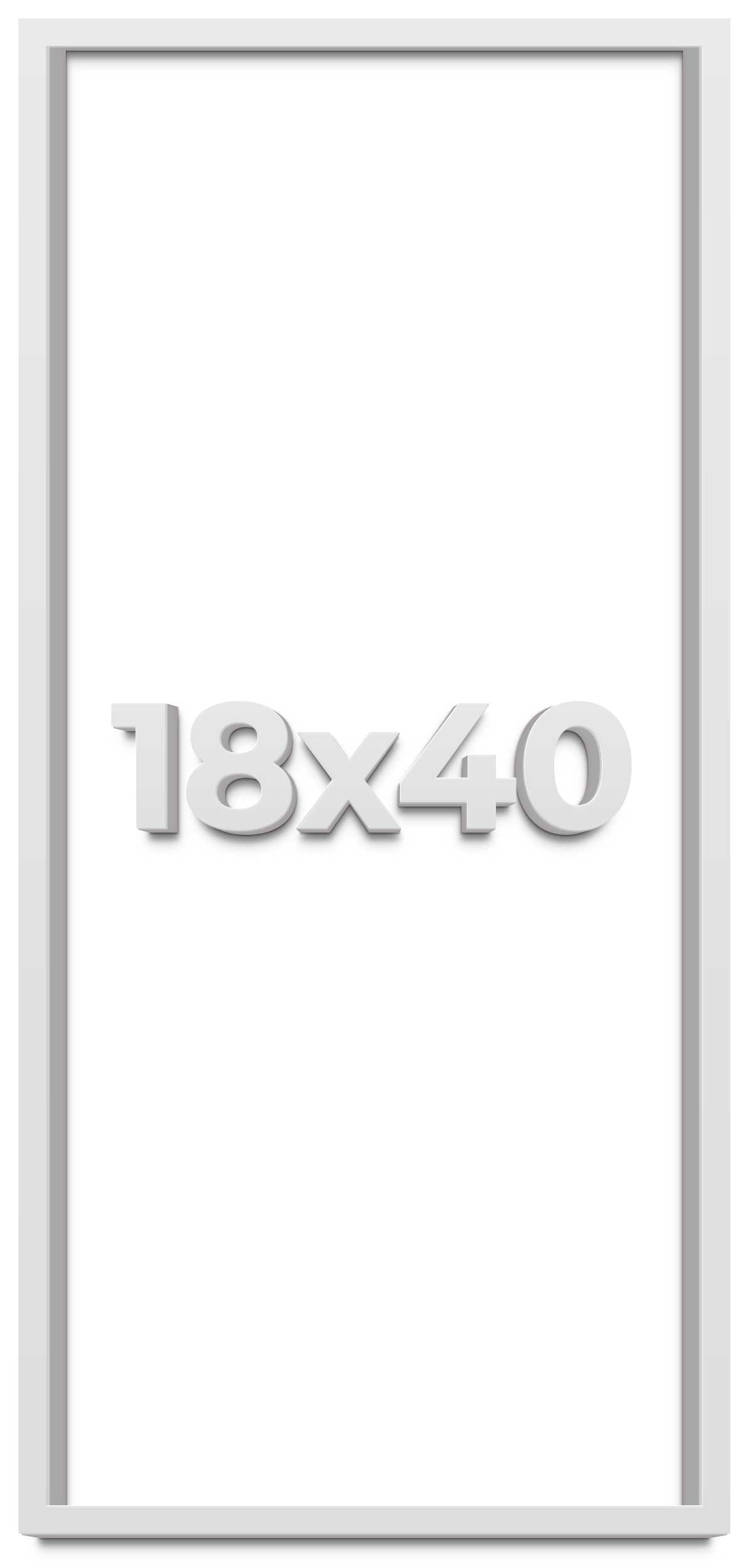 18x40 Shadow Box Frame White | 1 Inches Deep Real Wood Contemporary ...