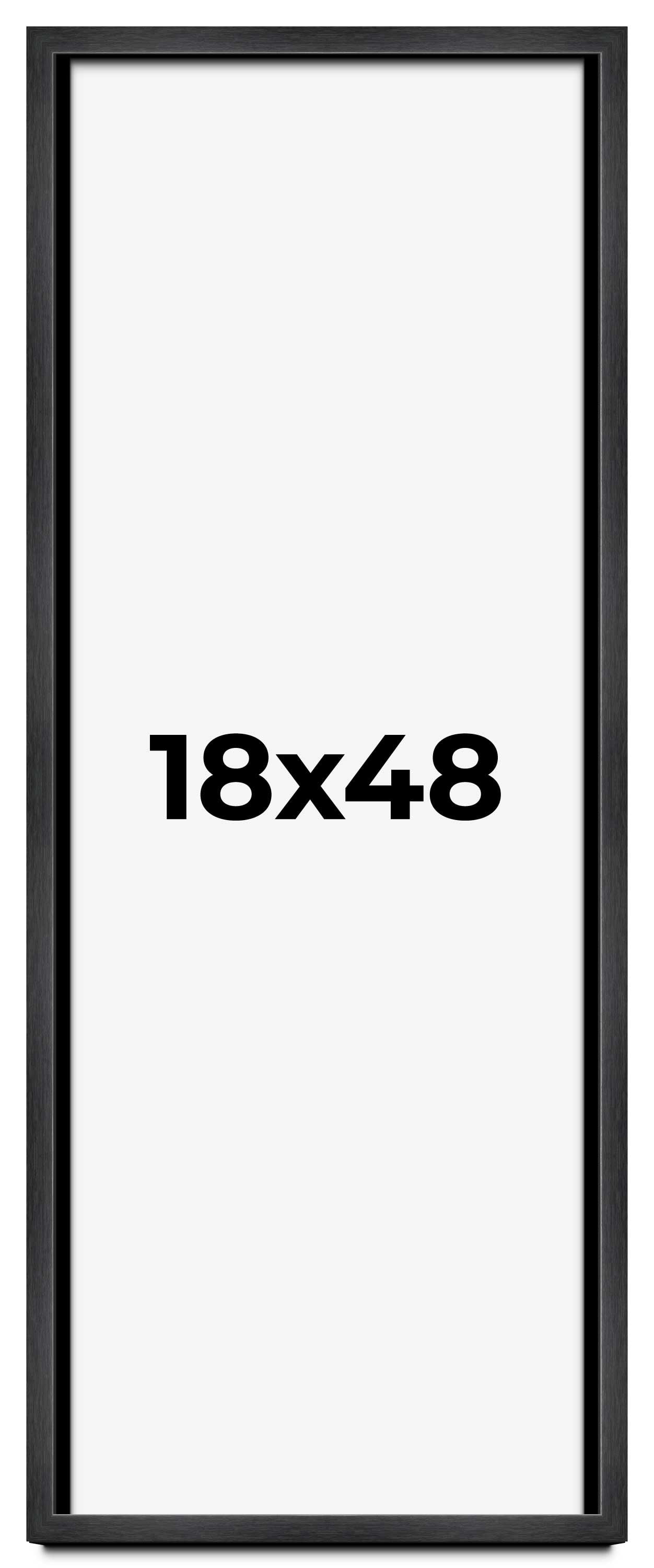 18x48 Frame Black Charcoal Grey Wood Textured Picture Frame | 0.75 Inch ...