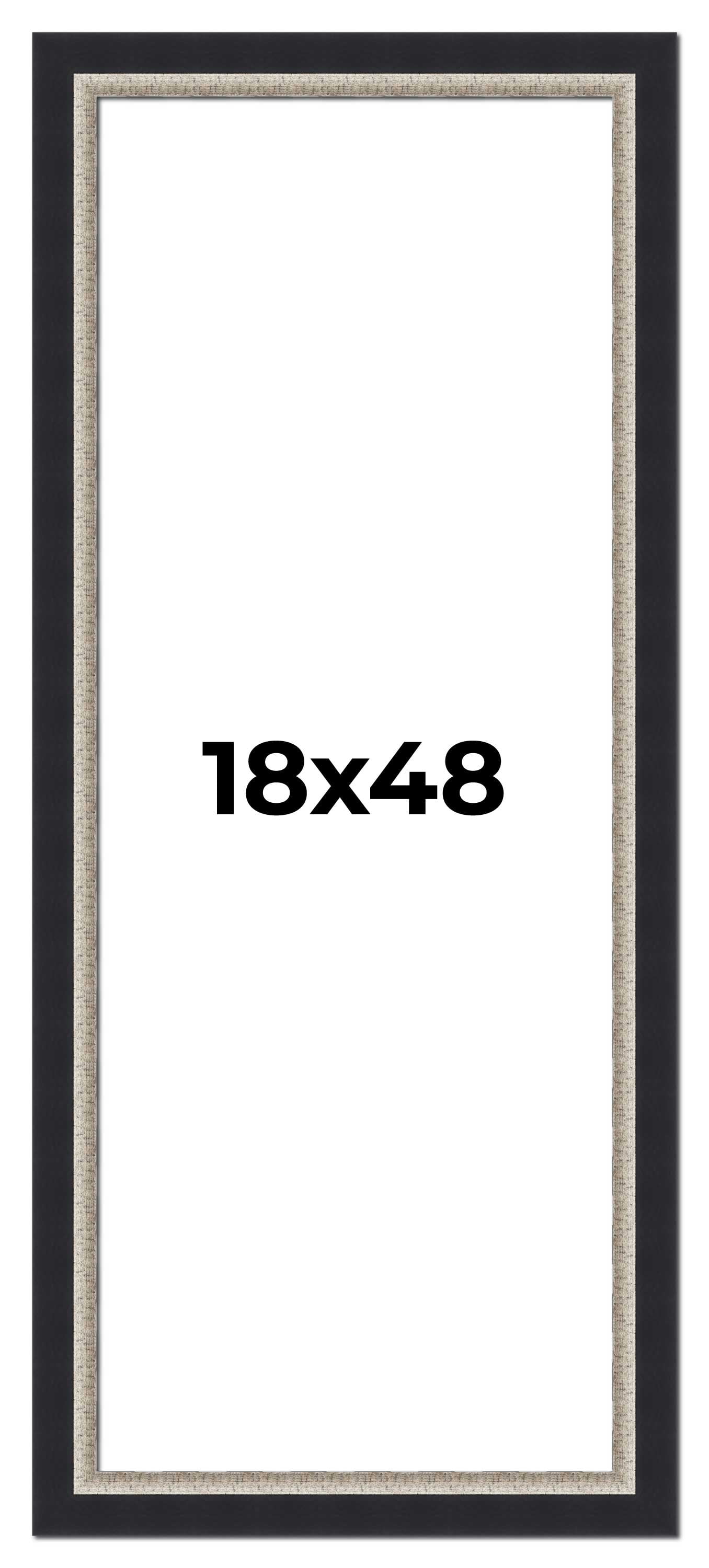 18x48 Frame Black Real Wood Picture Frame Width 2.25 Inches | Interior ...