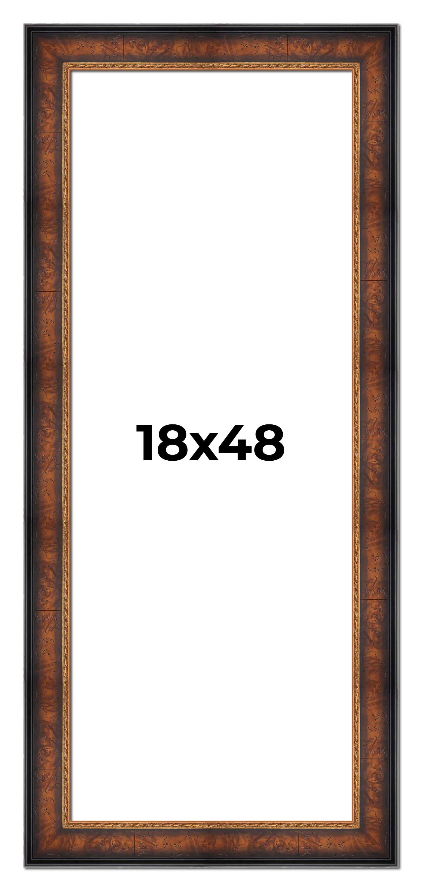 18x48 Frame Brown Walnut Gold Ornate Trim Solid Wood Plein Air Picture ...
