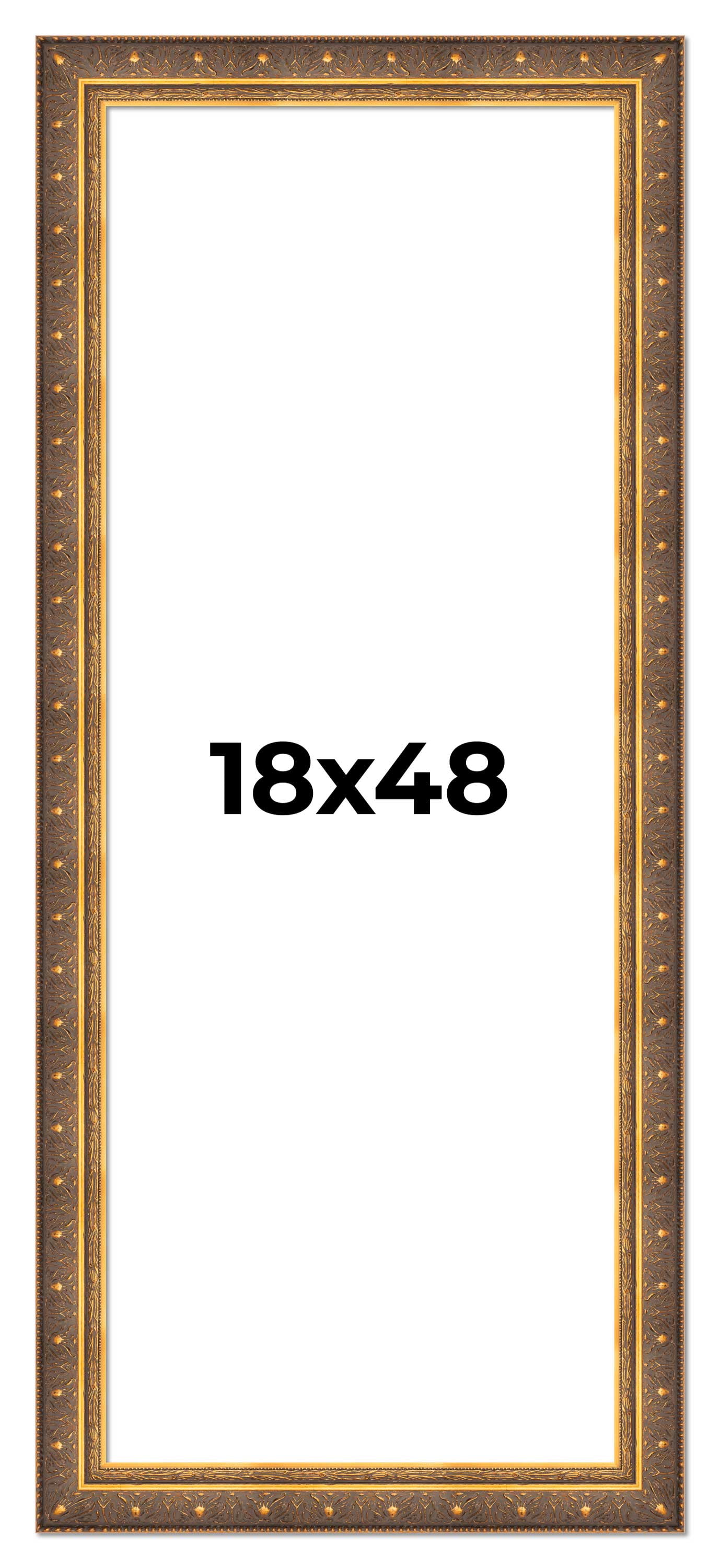 18x48 Frame Vintage Gold Solid Wood Picture Frame | 2.5 Inch Moulding ...