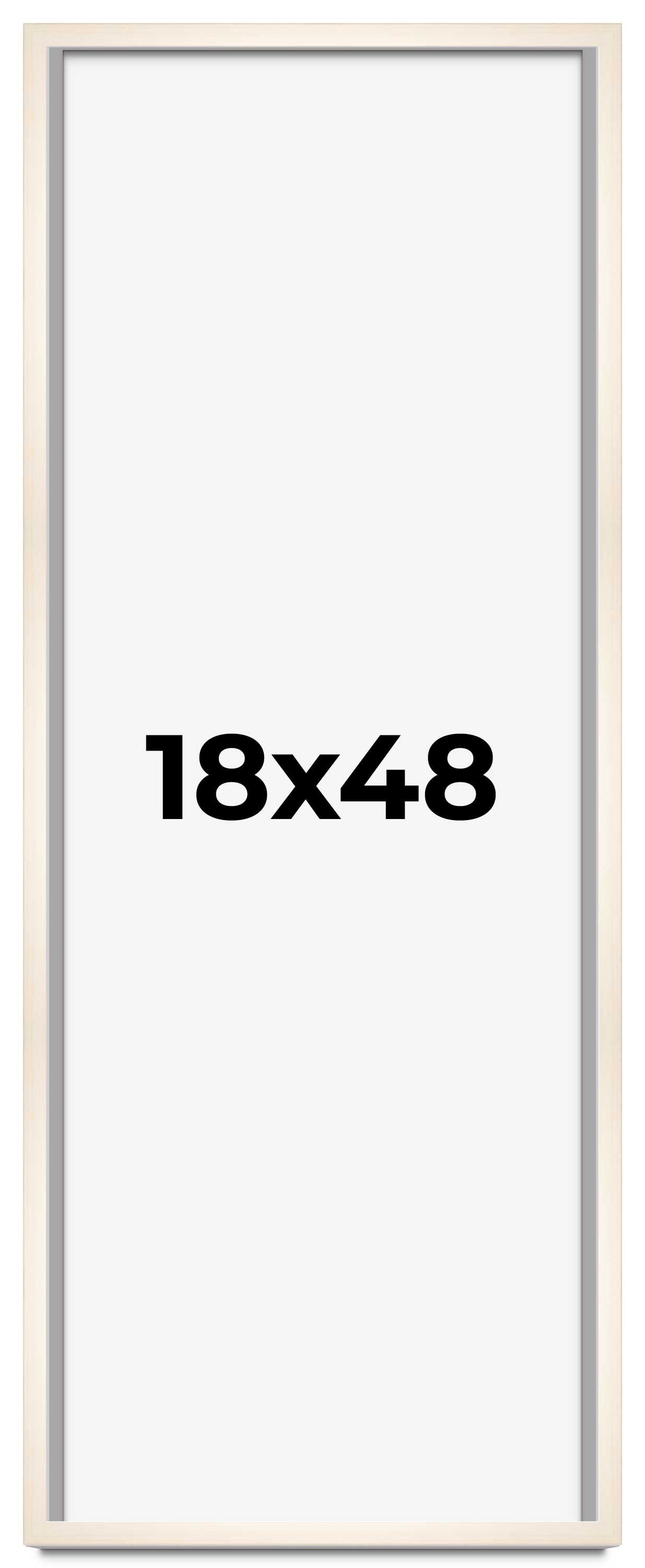 18x48 Frame White Wash Solid Wood Picture Frame | 0.8125 Inch Moulding ...