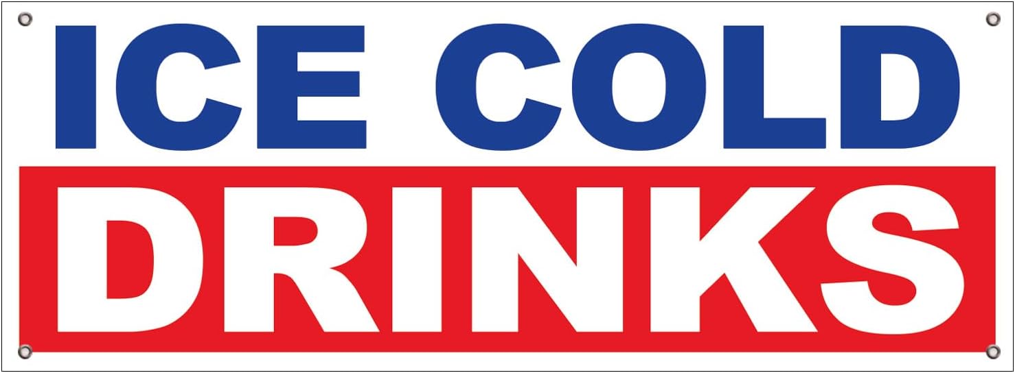 18x48 Inch ICE COLD DRINKS Vinyl Banner Sign With Grommet, wb - Walmart.com
