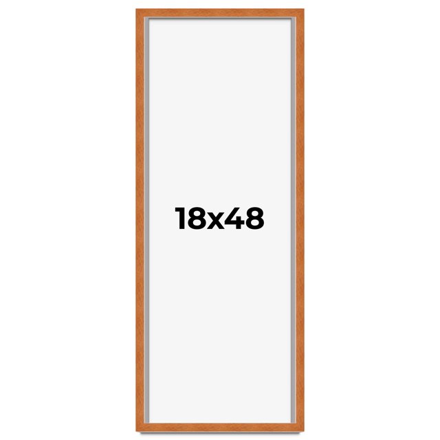 18x48 Shadow Box Frame Brown | 0.875 Inches Deep Real Wood Contemporary ...