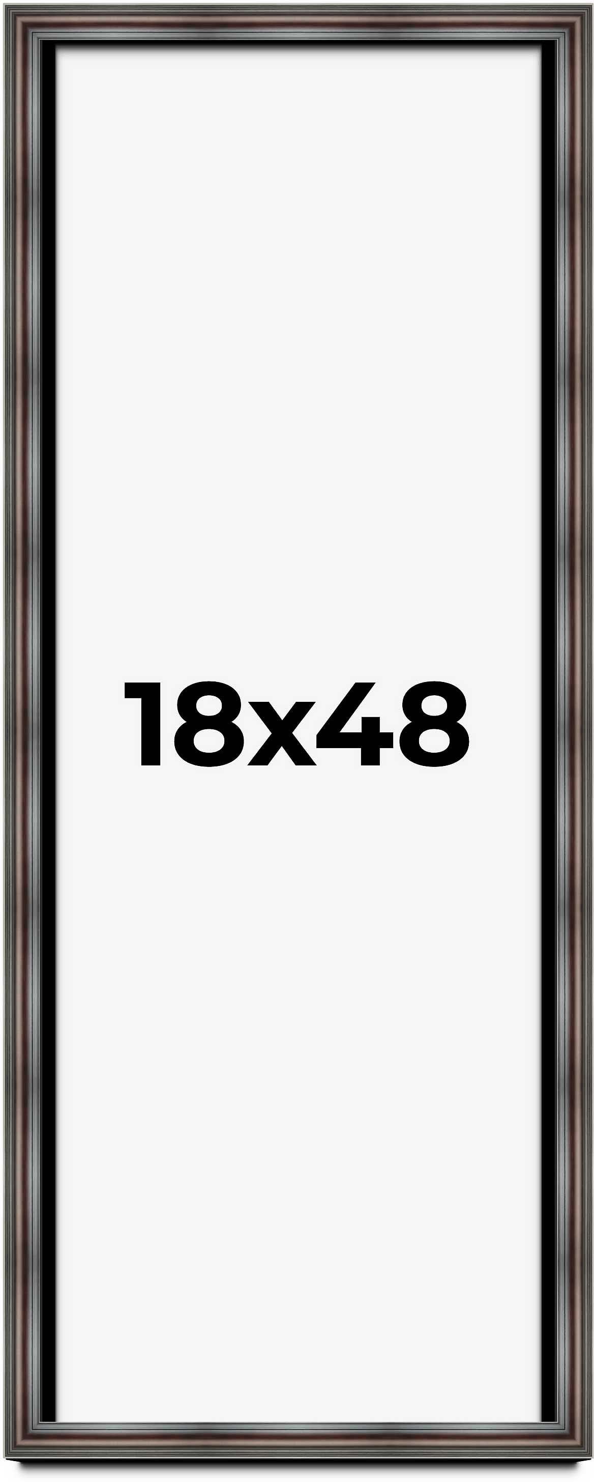 18x48 Shadow Box Frame Brown Cherry | 2.625 Inches Deep Pine Wood ...