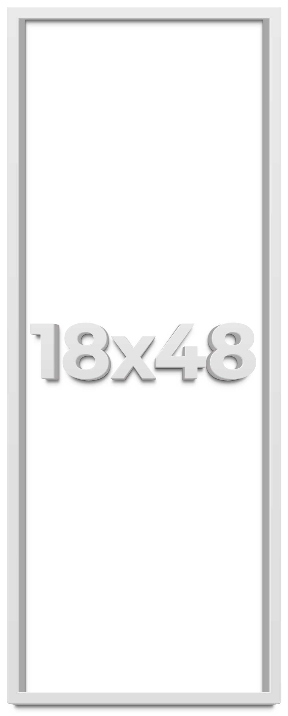 18x48 Shadow Box Frame White | 2 Inches Deep Real Wood Contemporary ...