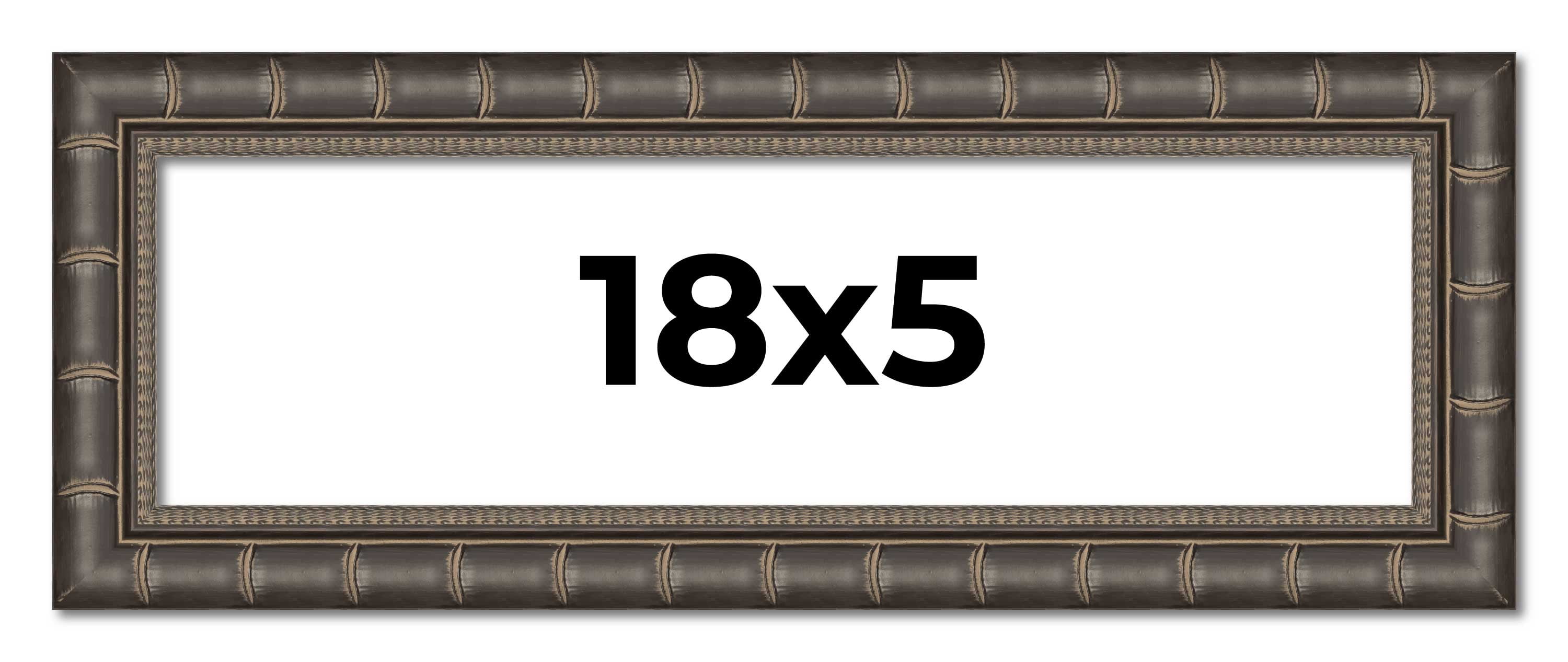 18x5 Frame Black Bamboo Solid Wood Picture Frame Width 1.5 Inches ...