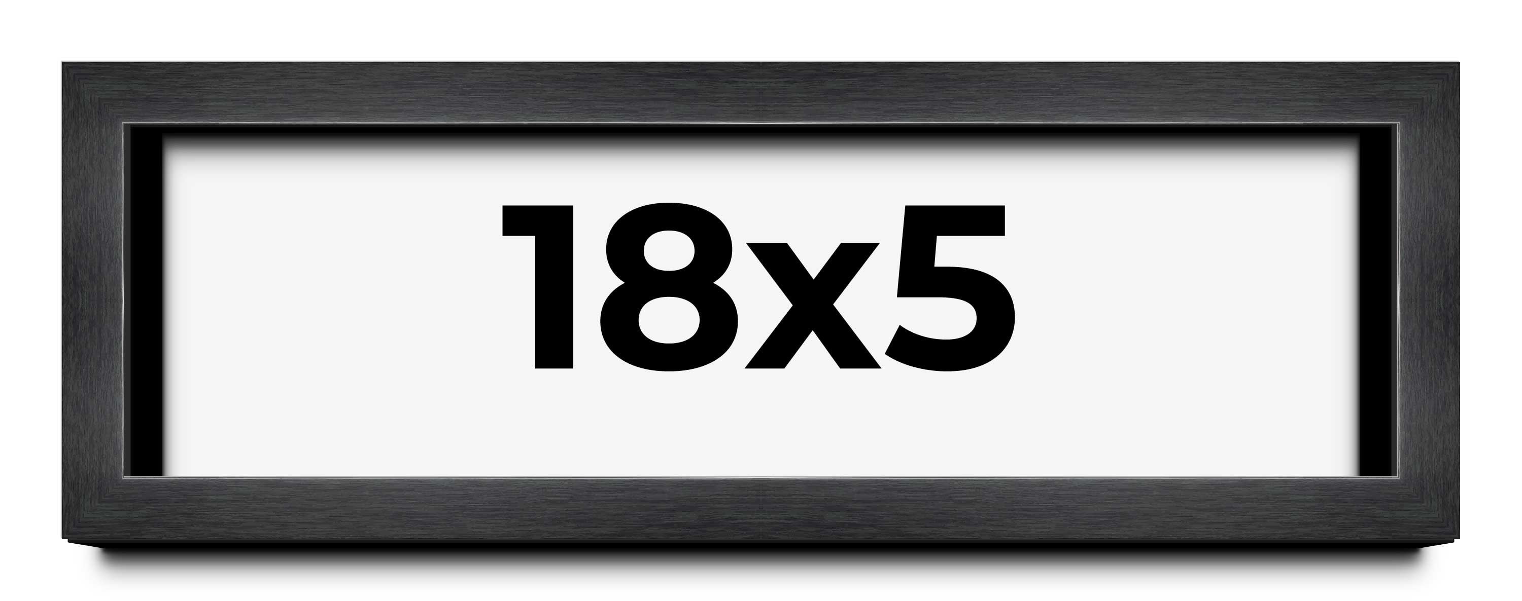 18x5 Frame Black Charcoal Grey Wood Textured Picture Frame | 0.75 Inch ...