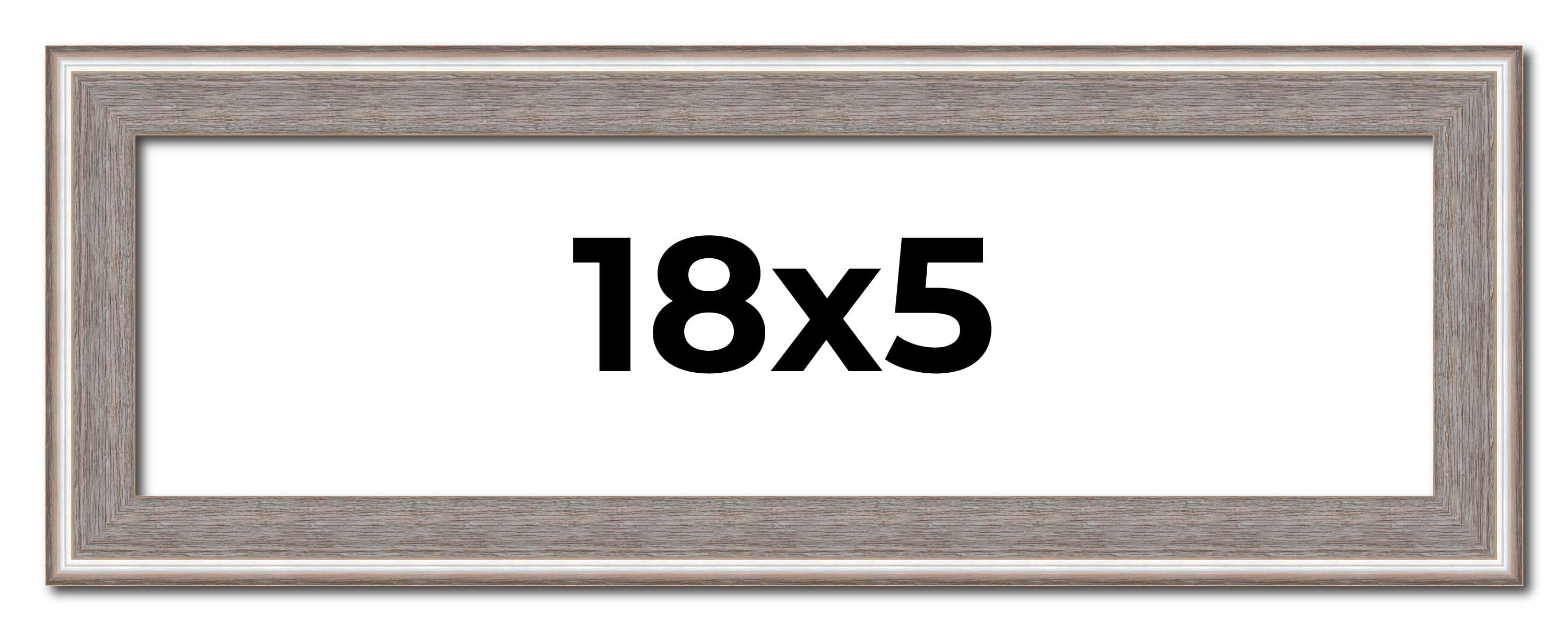 18x5 Frame Grey Real Wood Picture Frame Width 1.25 inches | Interior ...
