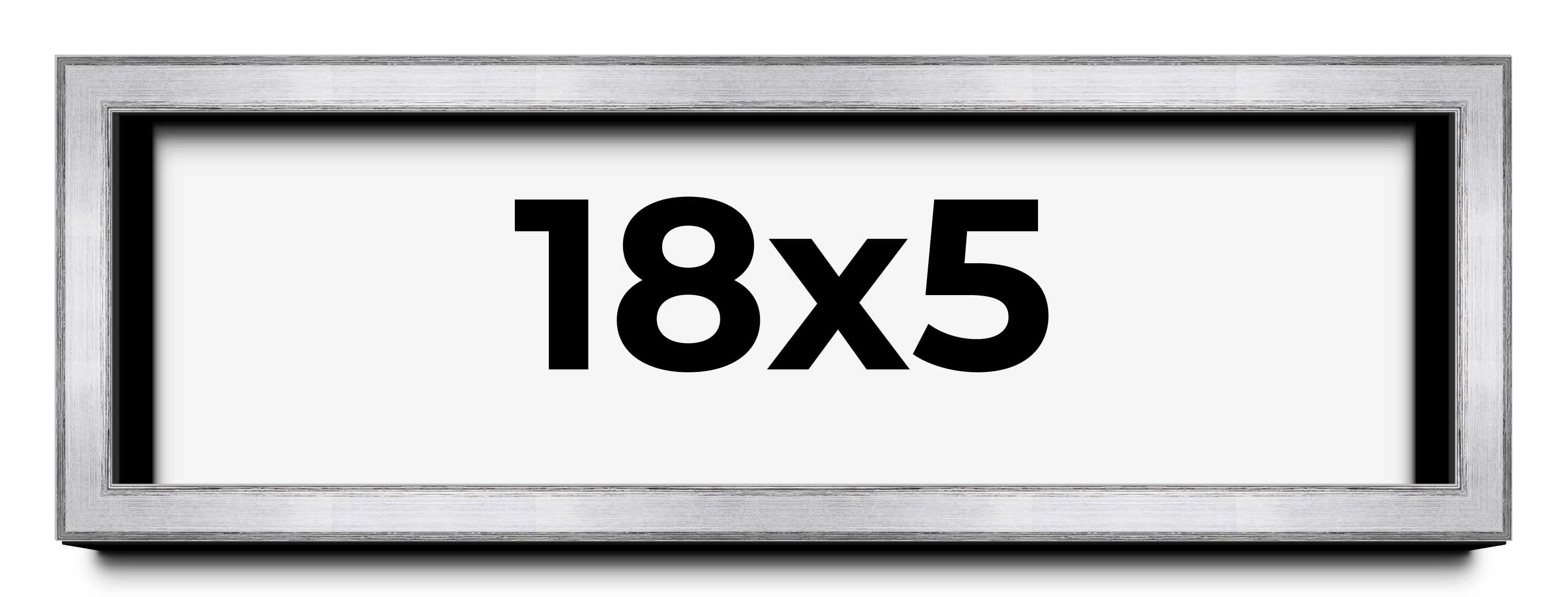 18x5 IN Shadow Box Frame Silver | 1.375 Inches Deep Real Wood ...