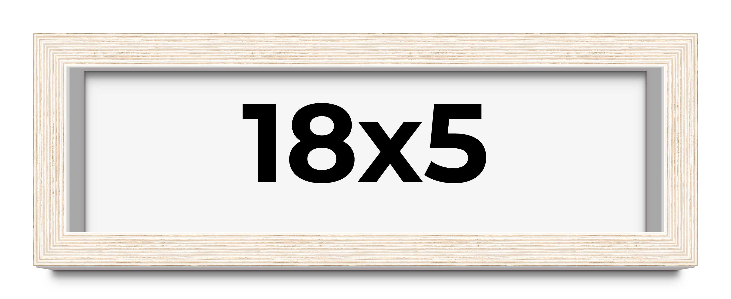 18x5 IN Shadow Box Frame White | 1.125 Inches Deep Real Wood Rustic ...