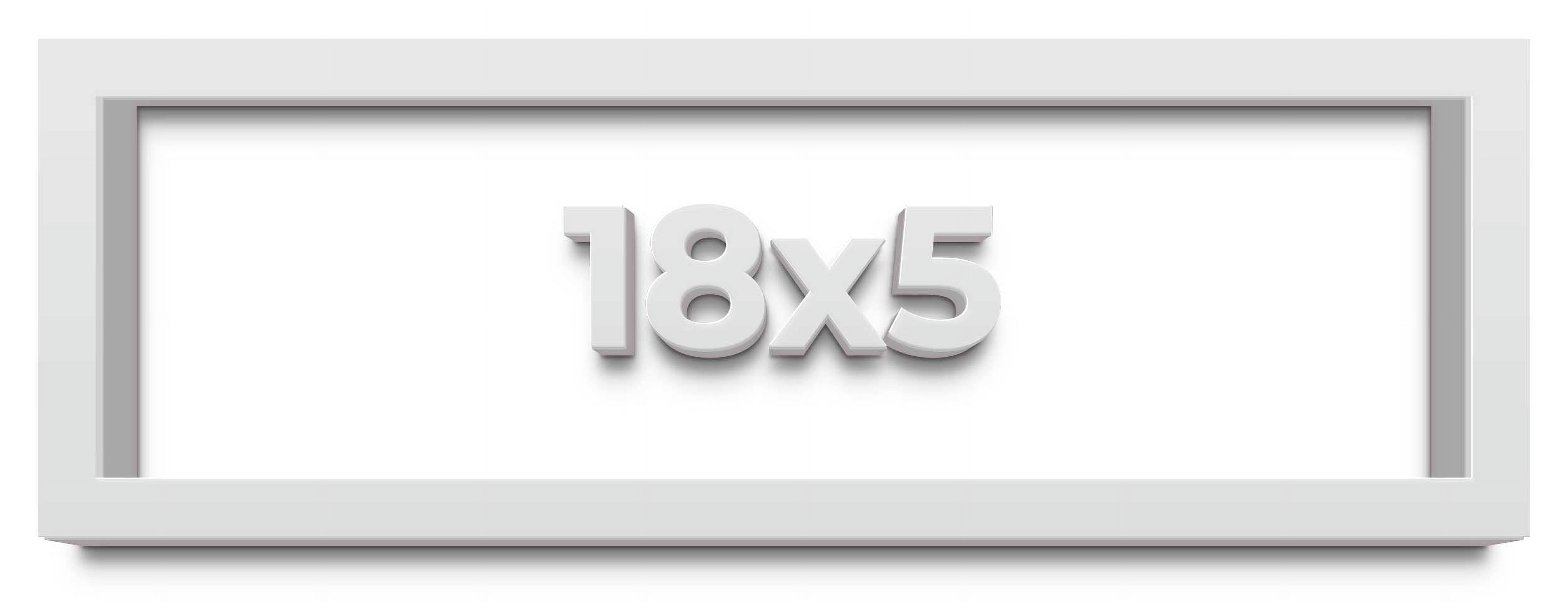 18x5 IN Shadow Box Frame White | 1 Inches Deep Real Wood Contemporary ...
