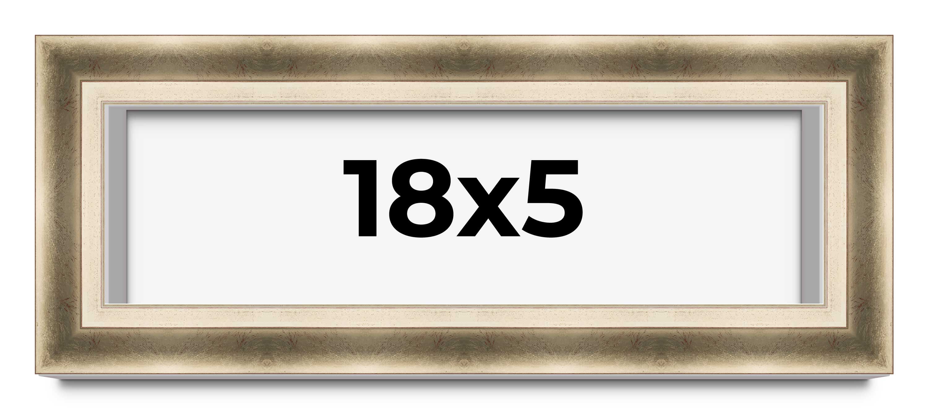 18x5 Shadow Box Frame Silver | 1.75 inches Deep Real Wood Traditional ...