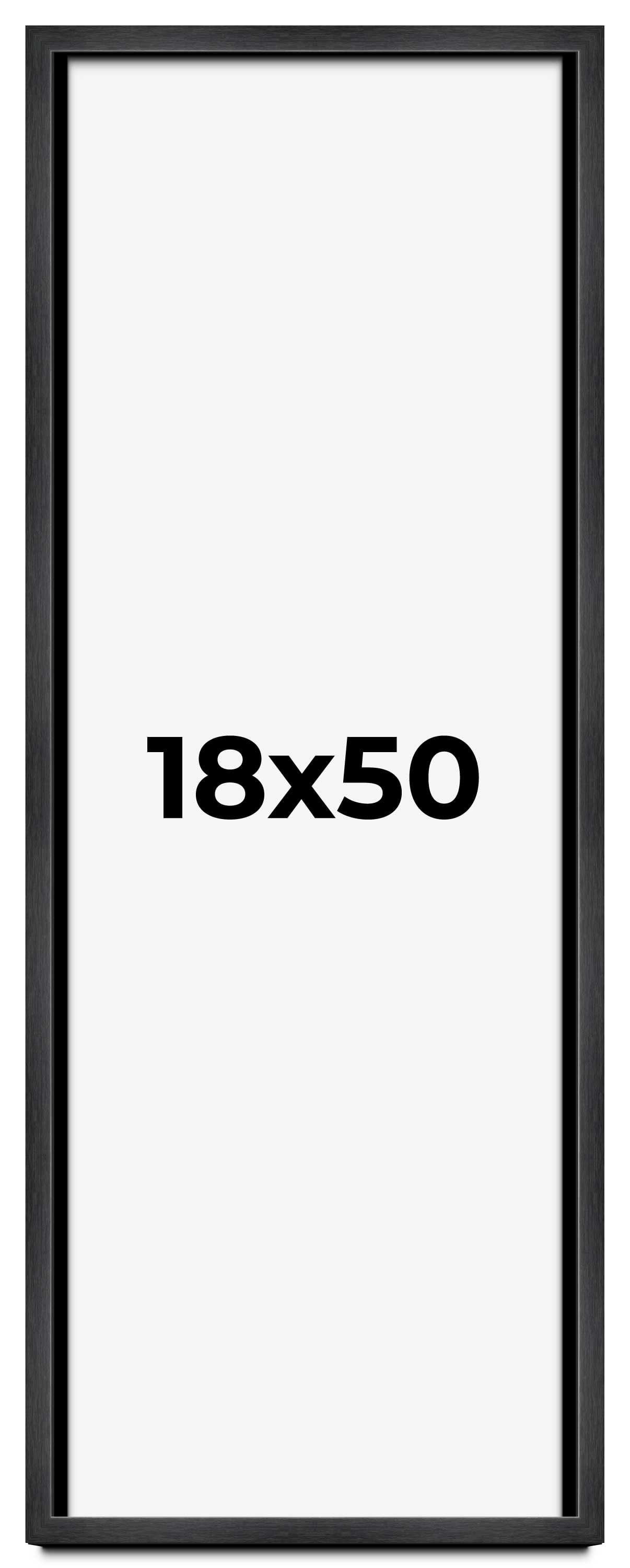 18x50 Frame Black Charcoal Grey Wood Textured Picture Frame | 0.75 Inch ...