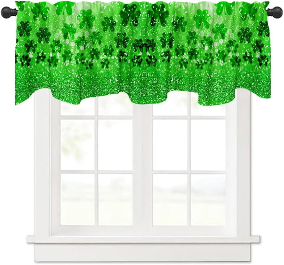 18x54inch St. Patrick’s Day Theme Window Treatment Valances Irish Green ...