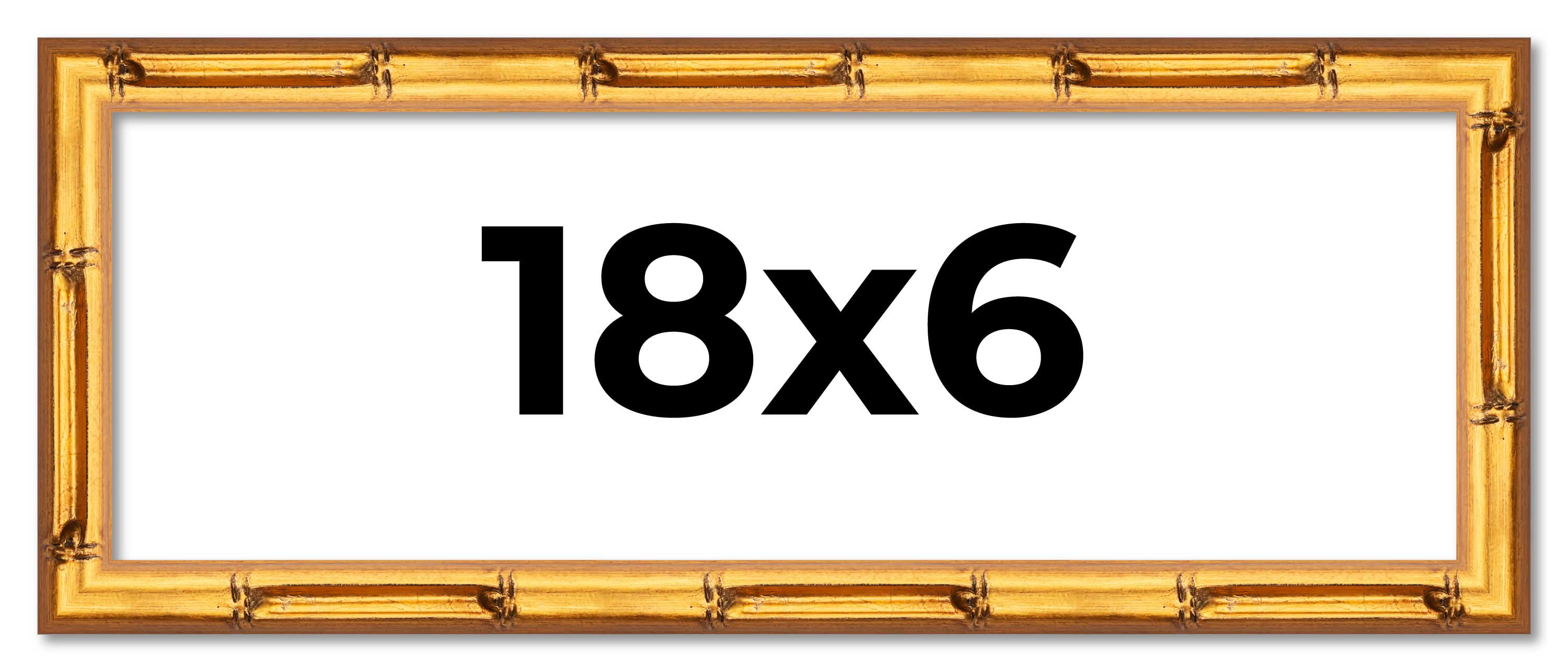 18x6 Frame Gold Bamboo Picture Frame - Complete Modern Photo Frame ...