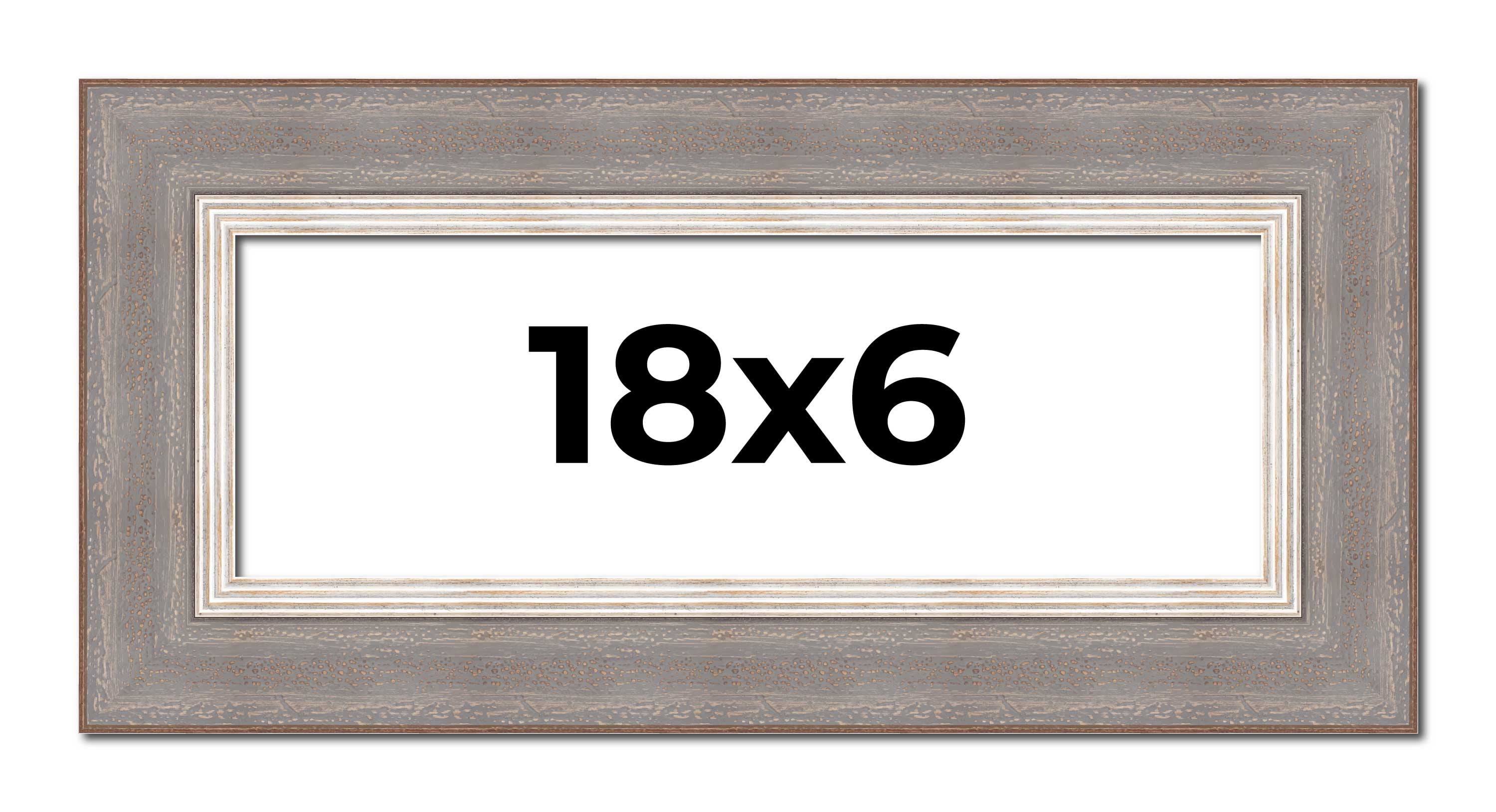 18x6 Frame Grey Real Wood Picture Frame Width 2.75 Inches | Interior ...