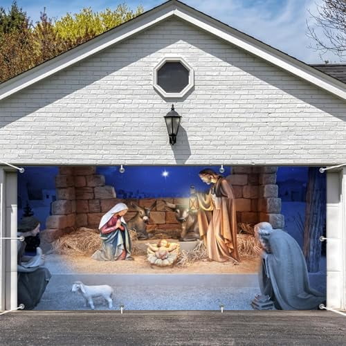 18x7ft Nativity Barn Garage Party Cover for Church Sanctuary Decor ...