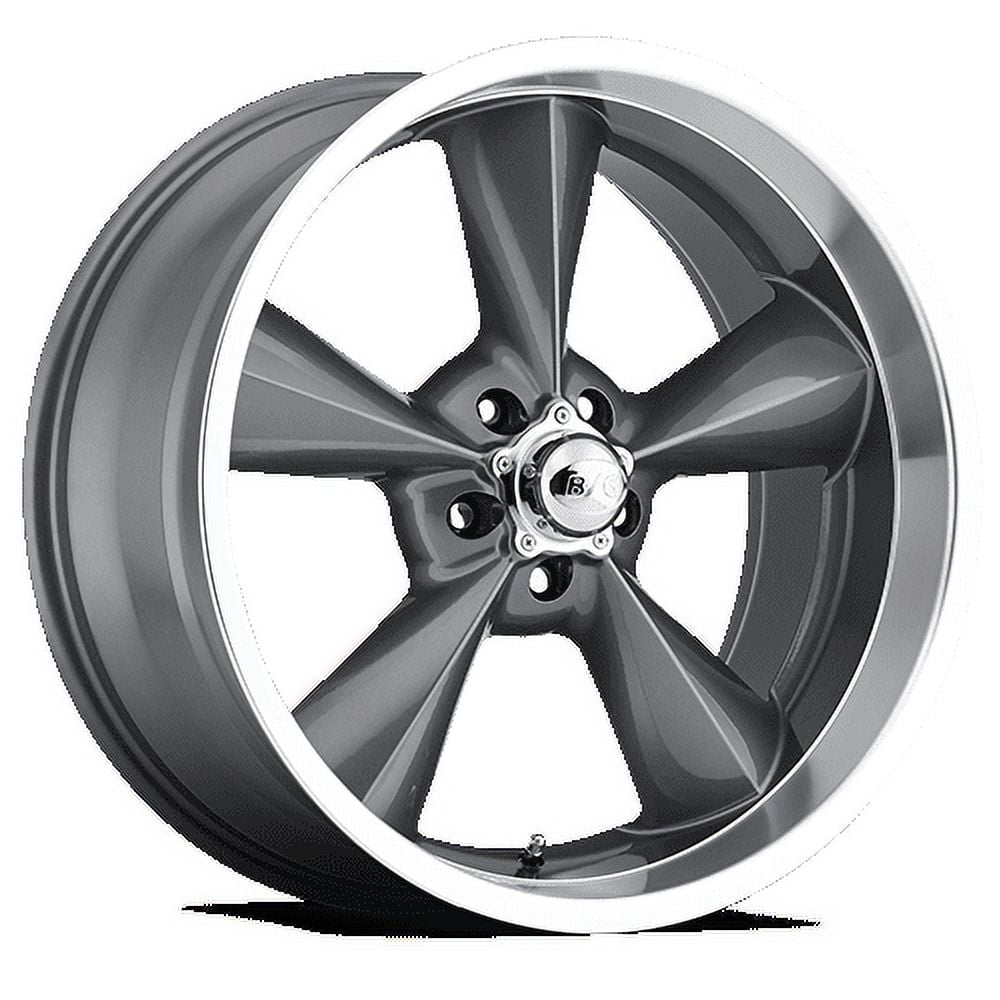 18x8 +0 BG Rod Works Old School Gun Metal Machined Lip Wheel Rim 5x120 ...