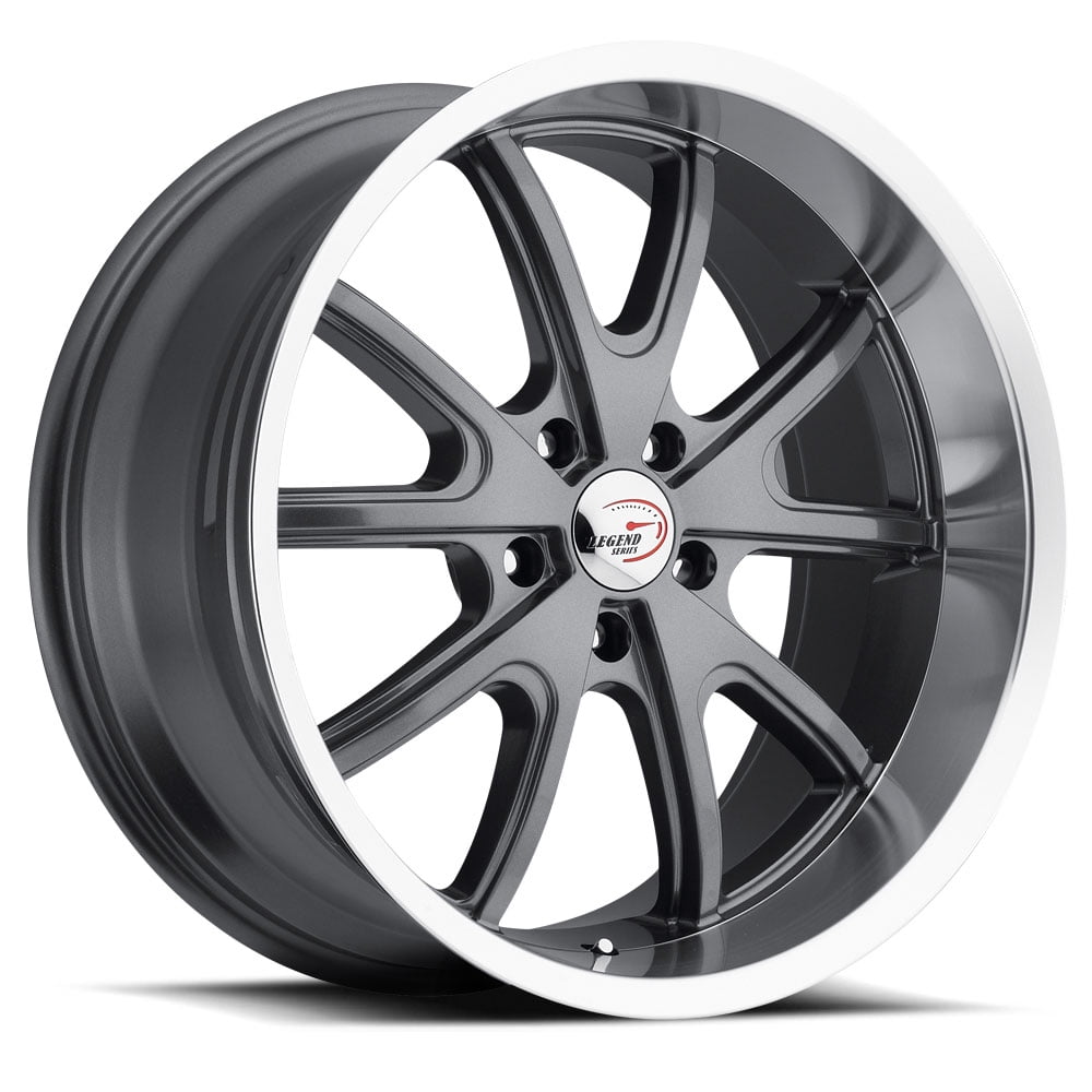 18" Vision Muscle 143 Torque Gunmetal Machined Lip Wheel 18x8.5 5x4.75 ...