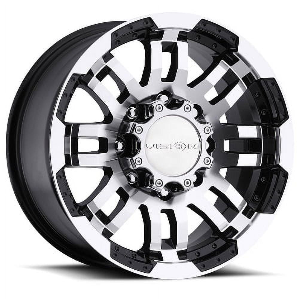 18" Vision 375 Warrior Gloss Black Machined Face Wheel 18x8.5 8x170 Rim ...
