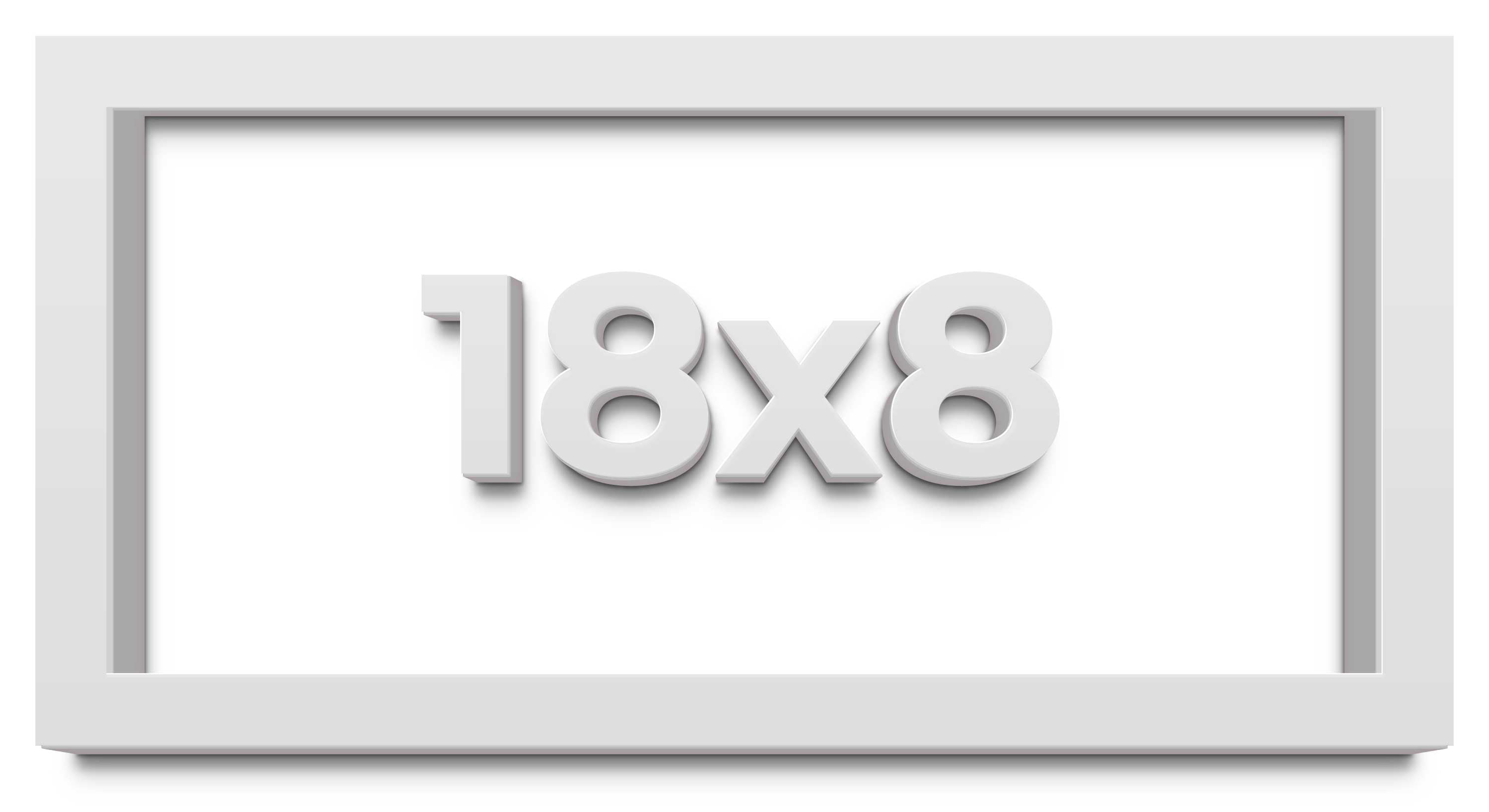 18x8 Shadow Box High Gloss White Display Frame | 1.625 Inches Deep | 1 ...