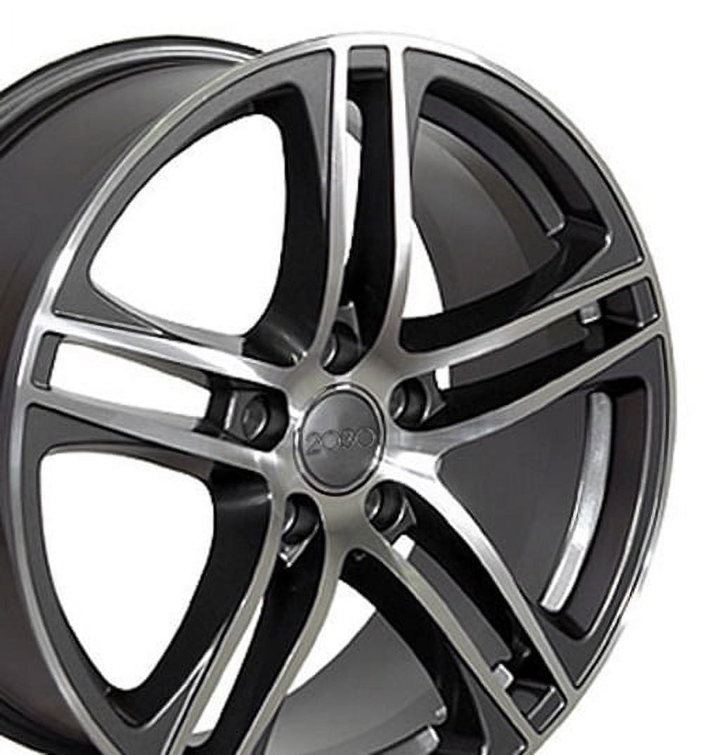 18x8 Wheel Fits Audi, Volkswagen - Audi R8 Style Gunmetal Rim w/Mach'd ...
